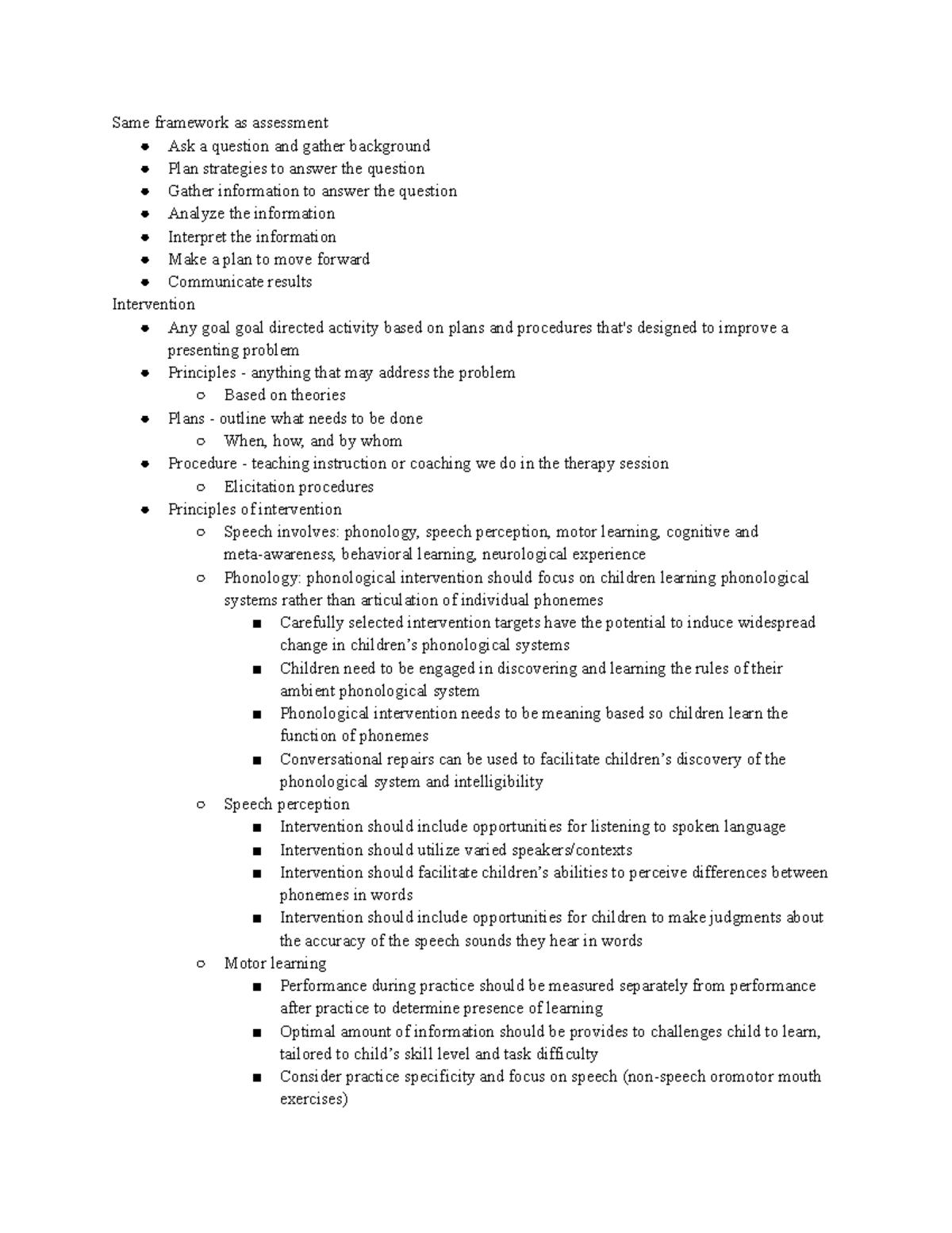 SLPA 464 Unit 3 Notes - Same framework as assessment Ask a question and ...