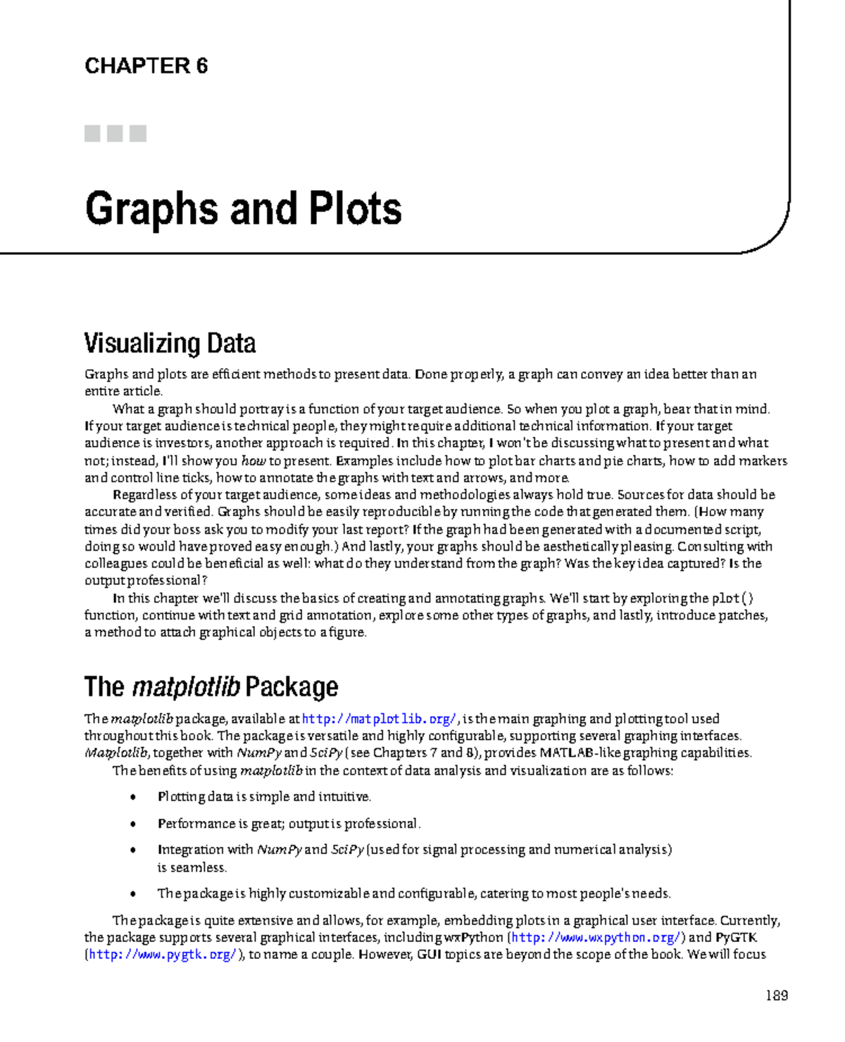 Module 5(Textbook Content) - Chapter 6 Graphs and Plots Visualizing Data Graphs and plots are ...