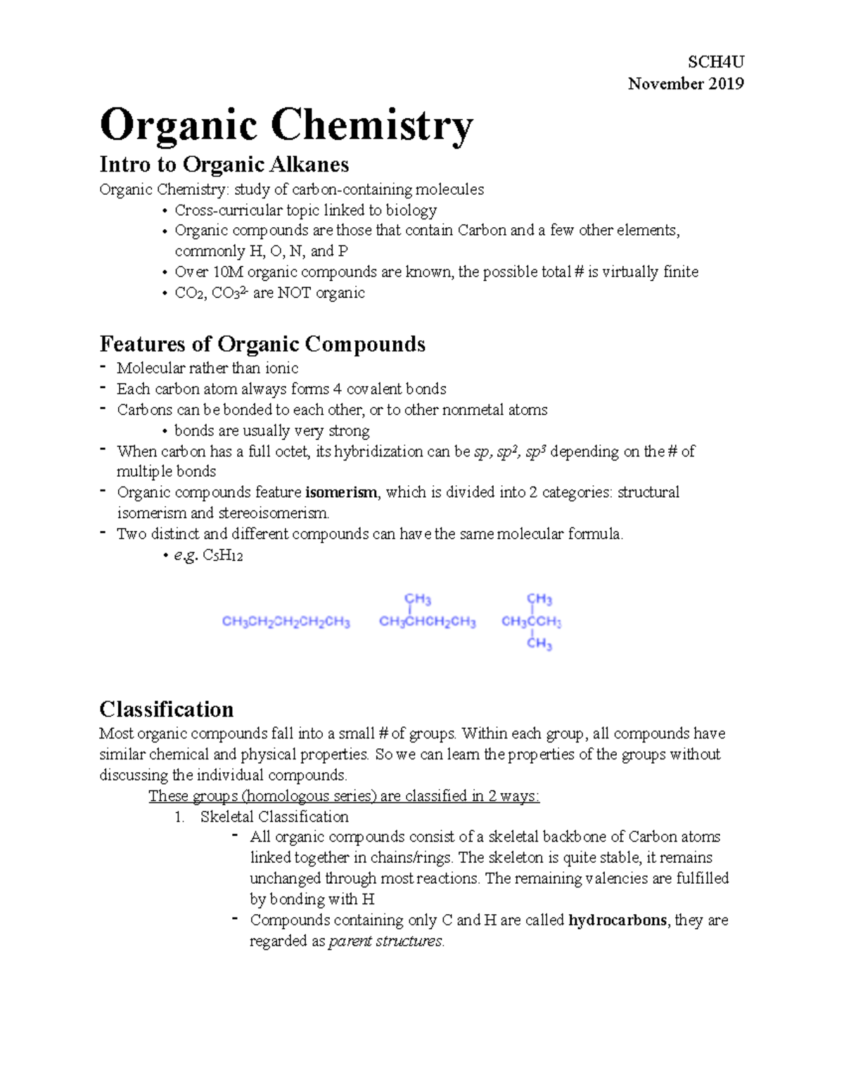Organic Chemistry 1 - CHEM LAB - November 2019 Organic Chemistry Intro ...