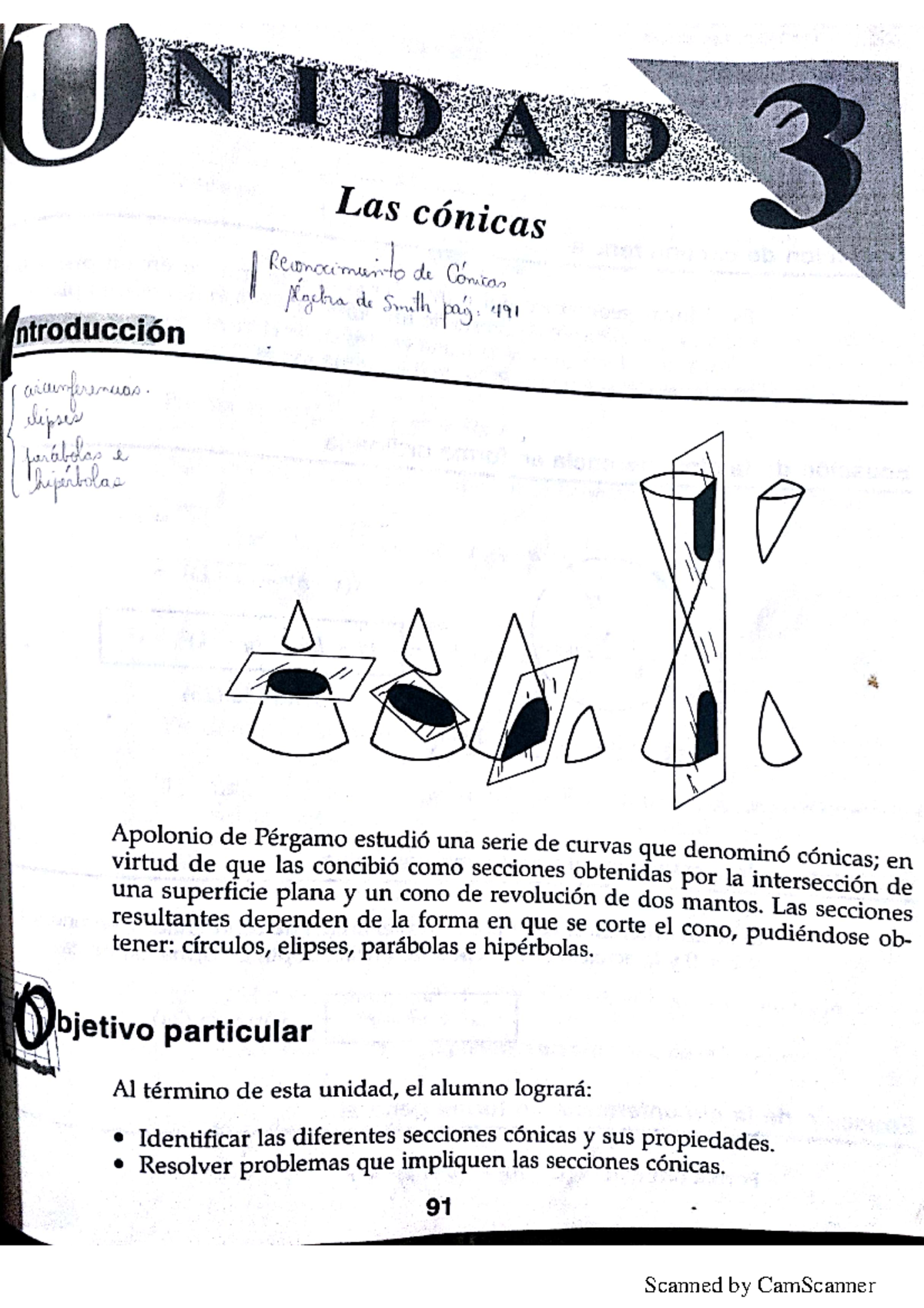 Cónicas - UN Las cónicas Reconocimento de Conicas Algetra de Smith pay ...