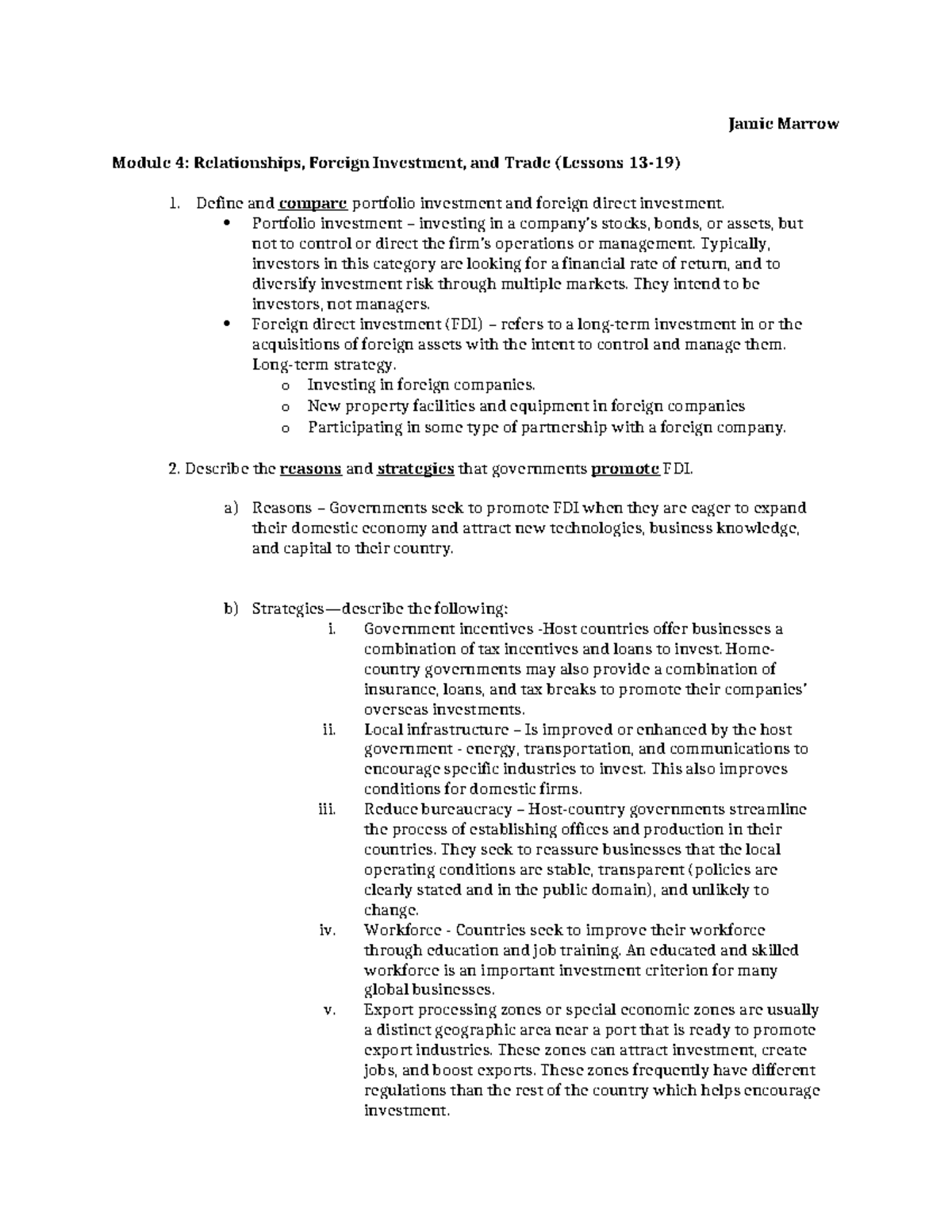 Module 4 Study Guide - Jamie Marrow Module 4: Relationships, Foreign ...