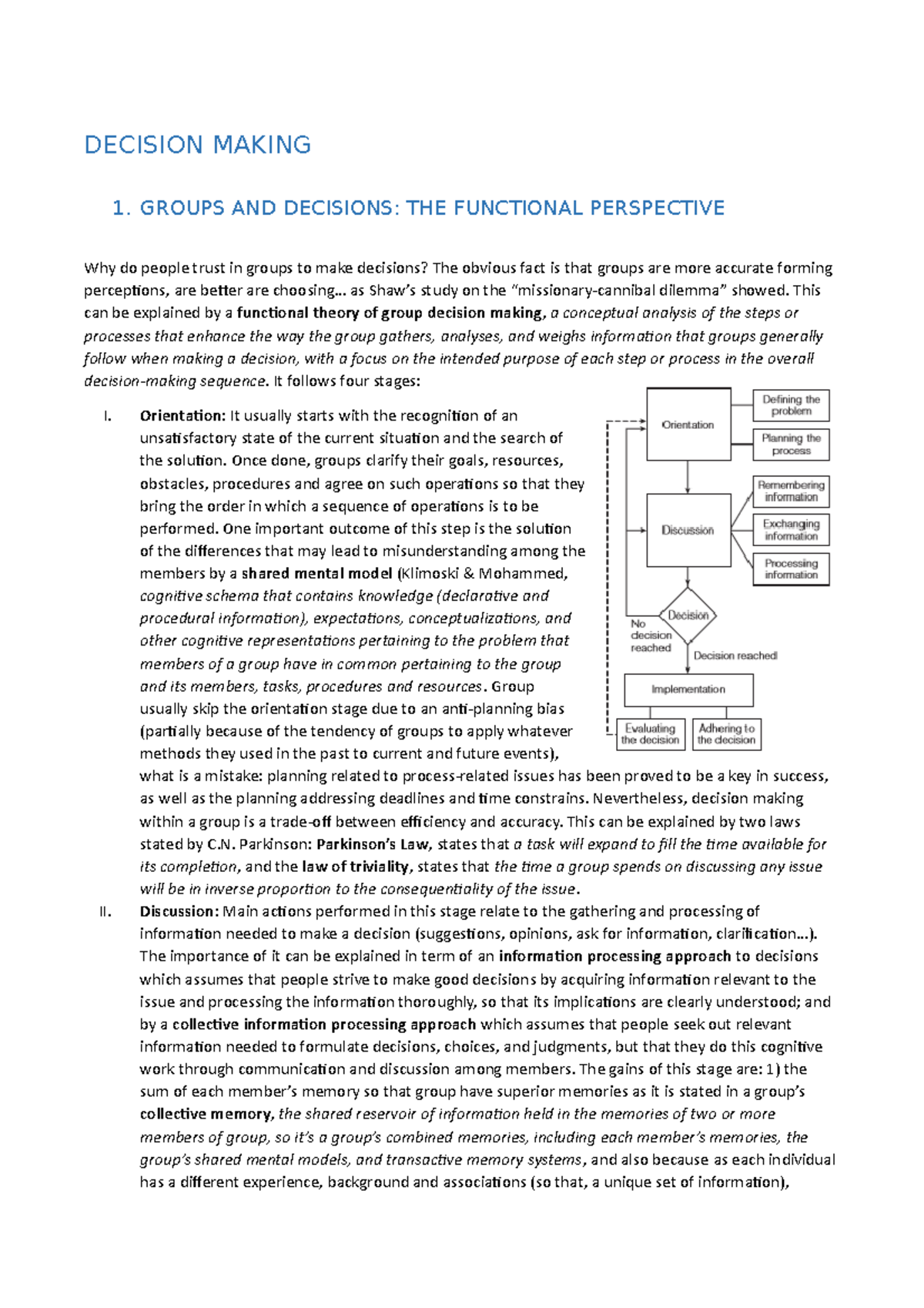 Resumen Group Dynamics - Decision making. Grupo bilingüe - DECISION ...