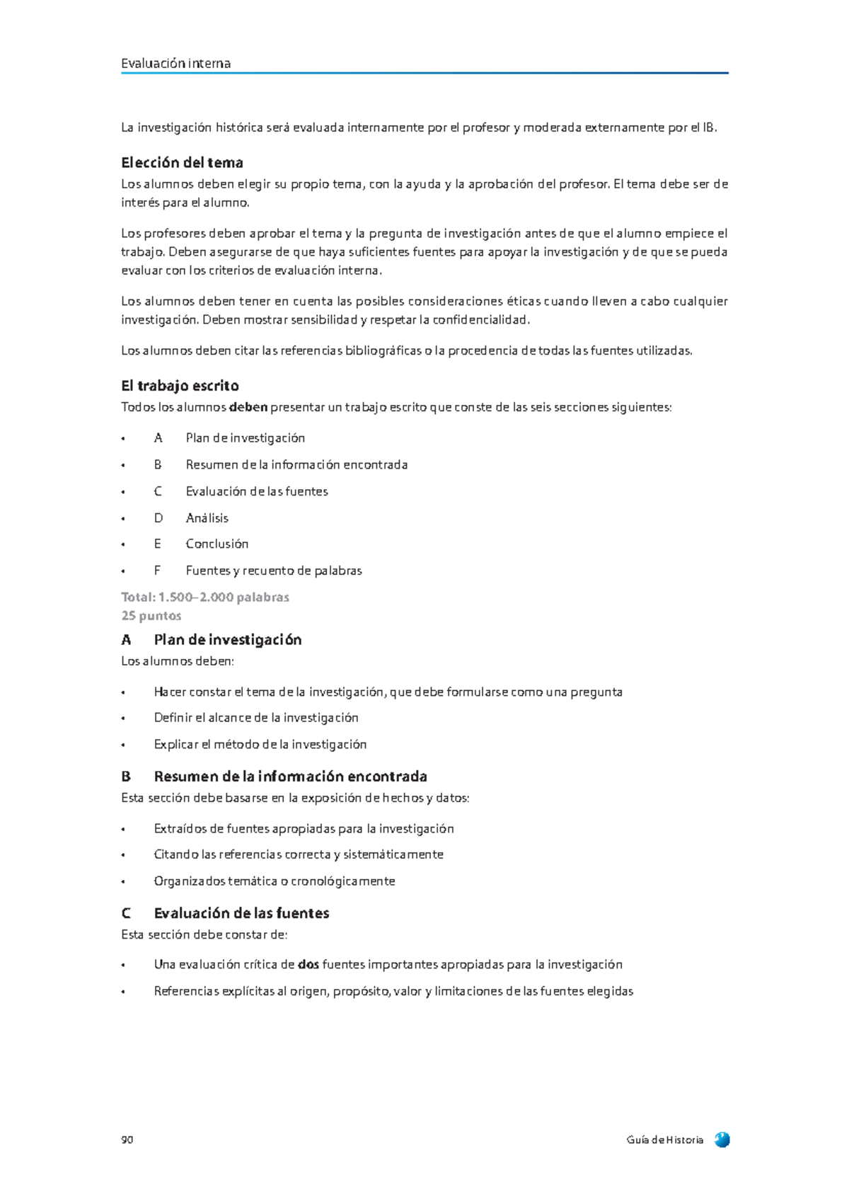 Evint - ......... - La investigación histórica será evaluada ...