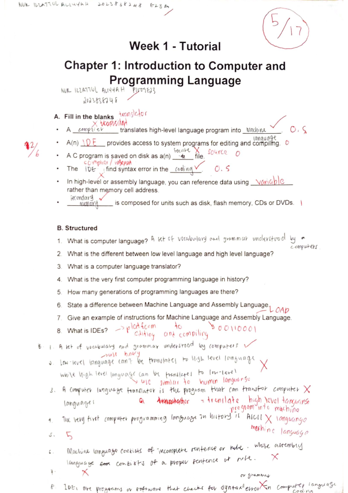 Week 1 lab test - exercise - Computer Science - Studocu