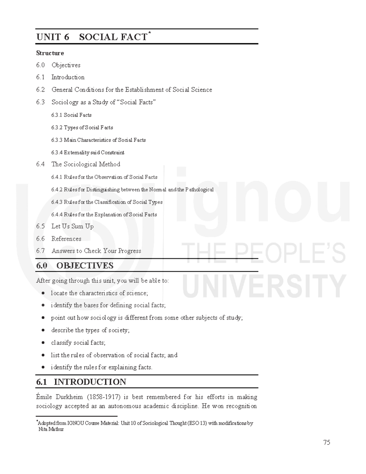 Social Fact SOL - Overview - Social Fact UNIT 6 SOCIAL FACT * Structure ...