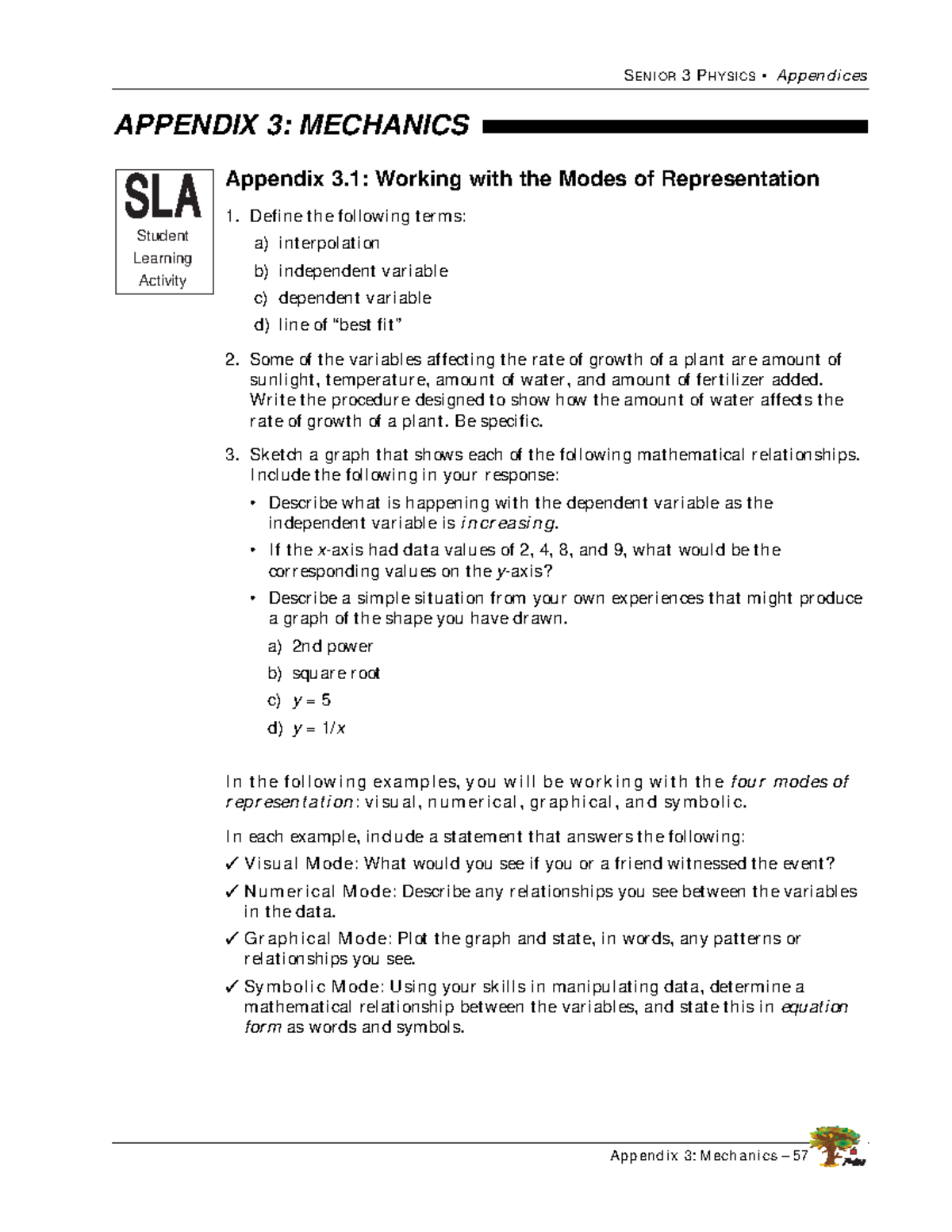 Senior 3 Physics 16 - SENIOR 3 PHYSICS • Appendices Appendix 3: Working with the Modes of - Studocu