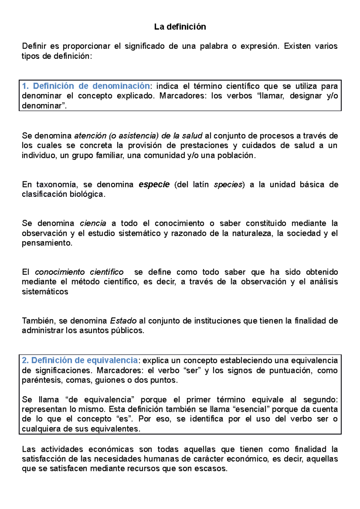 Clase-1-La-definicion- Ejemplos 1 - La definición Definir es ...