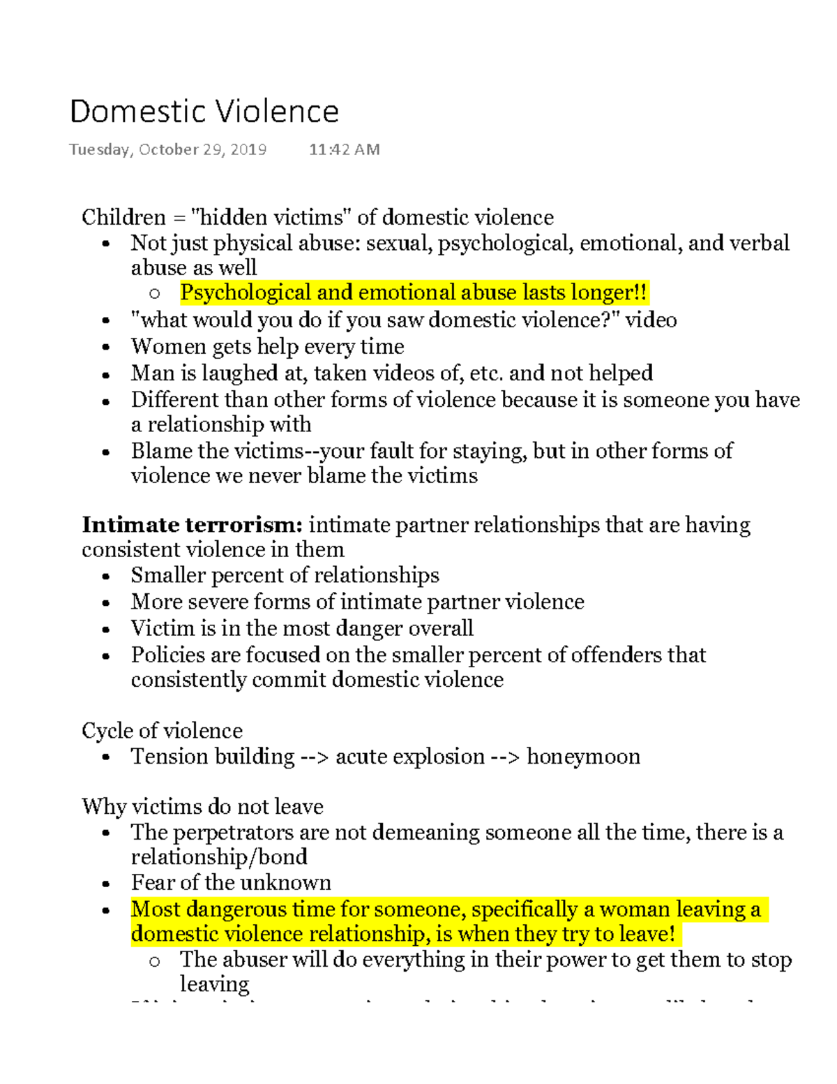 Domestic Violence - Lecture notes 9 - Warning: TT: undefined function ...