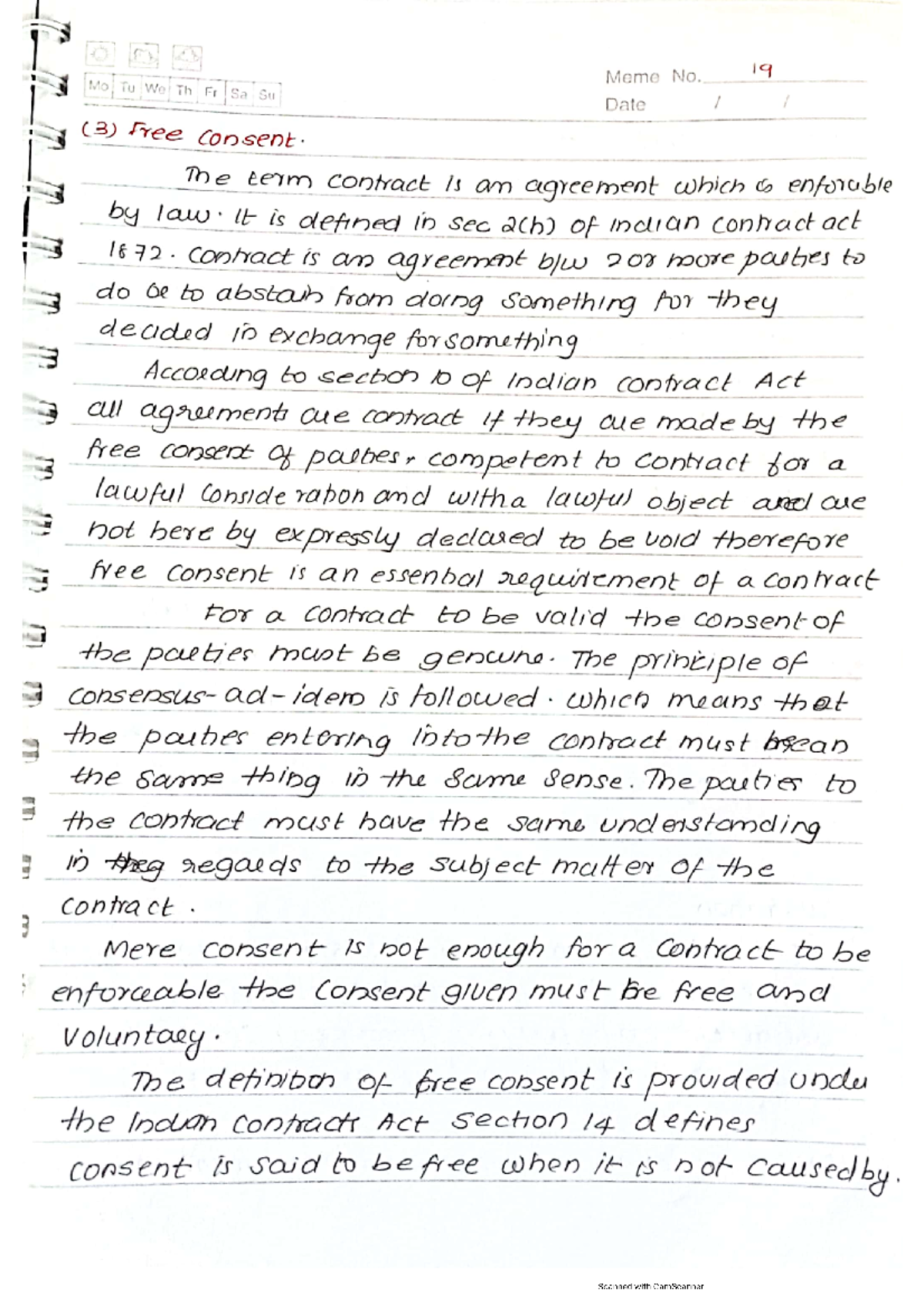 Free consent - Exam pattern answered question - Business administration ...