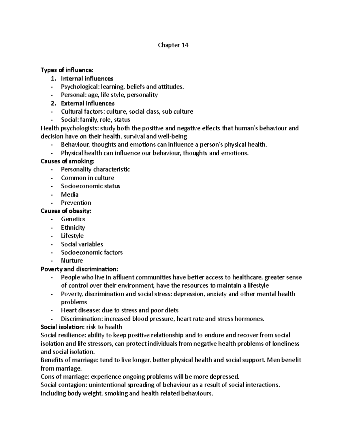 Chapter 14 - psych - Chapter 14 Types of influence: 1. Internal ...