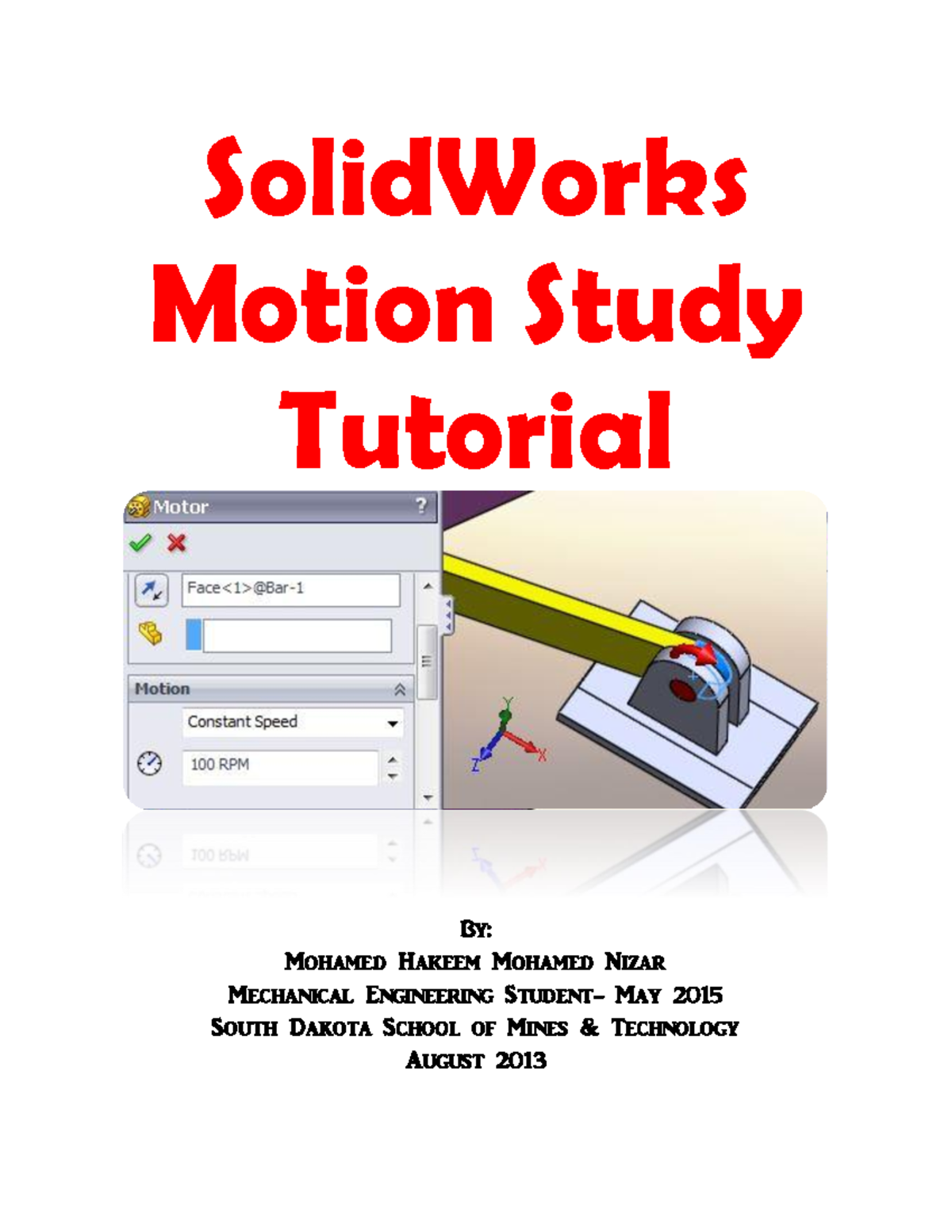 Solid Works Motion Study Tutorial ( PDFDrive ) - SolidWorks Motion Study Tutorial By: Mohamed ...