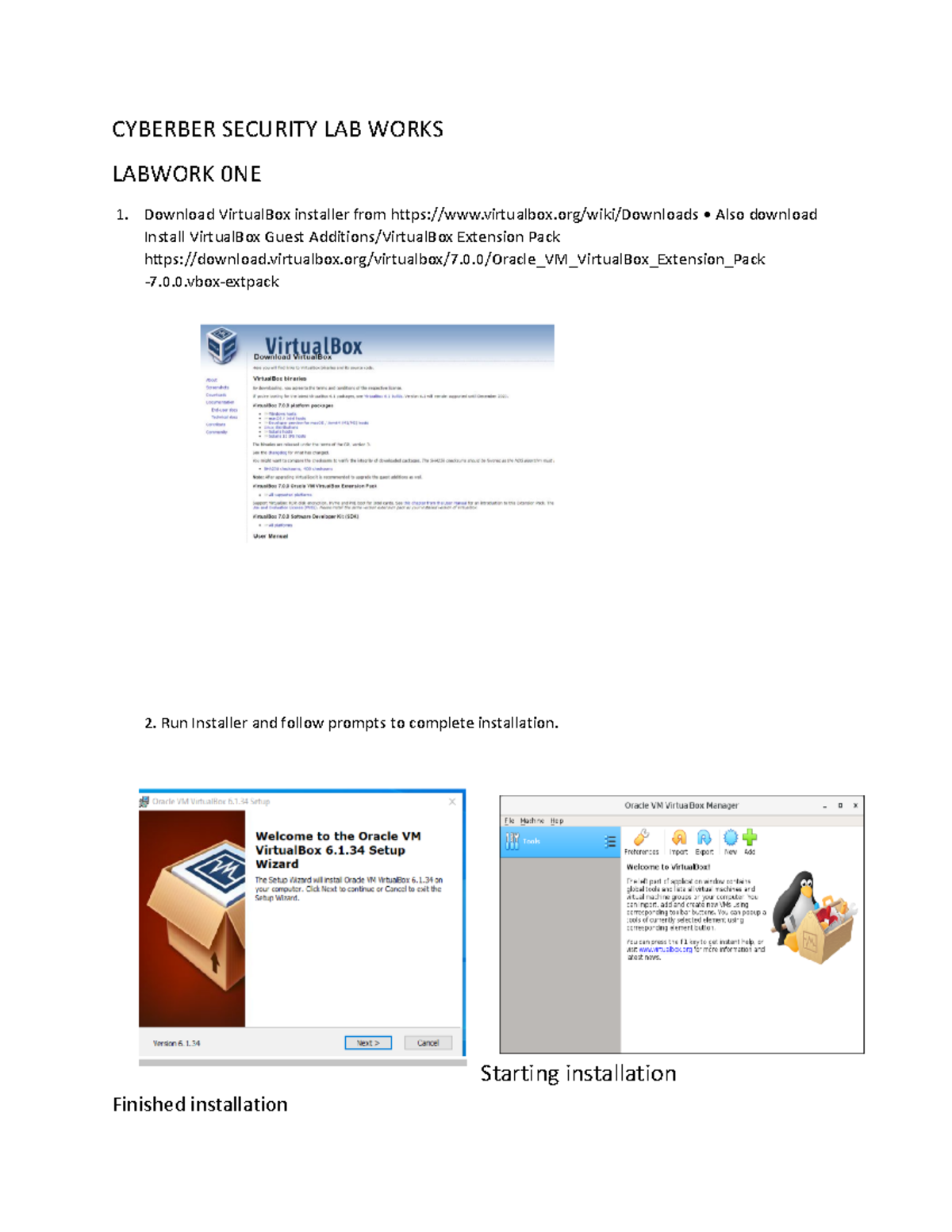 Cyberber Security LAB Works - CYBERBER SECURITY LAB WORKS LABWORK 0NE Download VirtualBox ...