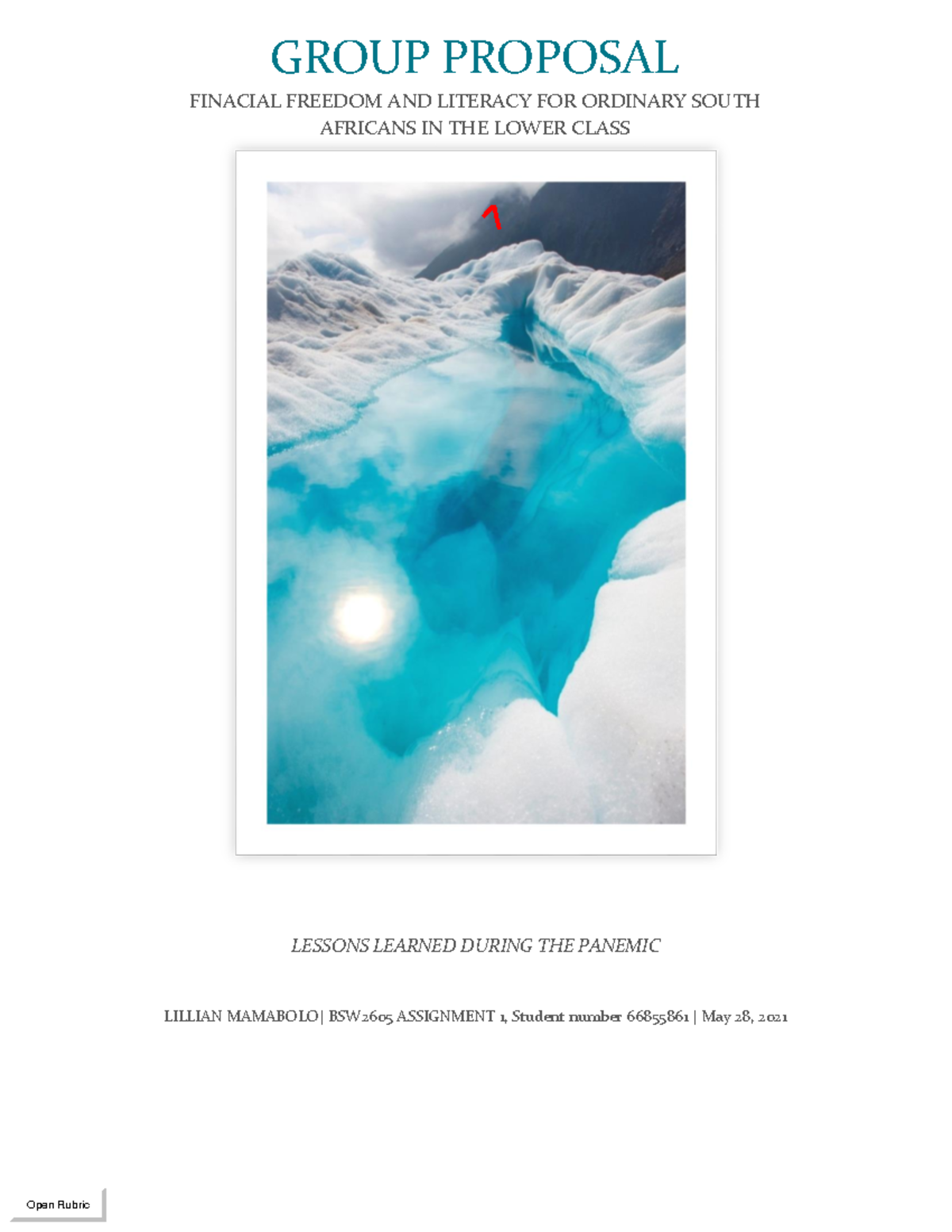 66855861 BSW2605 01 MARK066100 - LESSONS LEARNED DURING THE PANEMIC LILLIAN MAMABOLO| BSW2605 ...