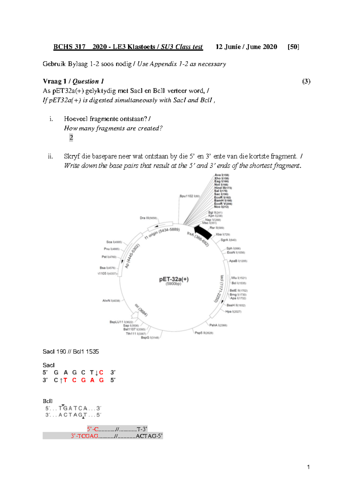 Klastoets 4 (2020) - BCHS 317 2020 - LE3 Klastoets / SU3 Class test 12 ...