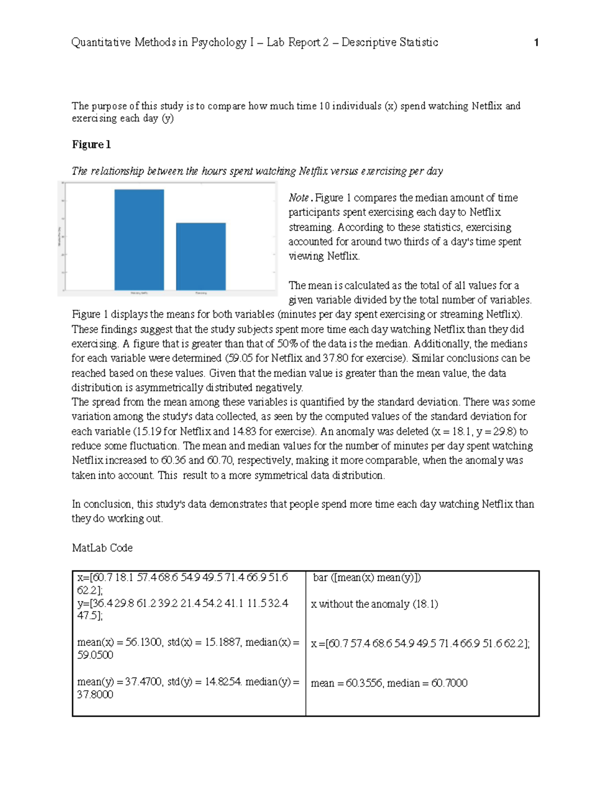 Lab Report 2- PSY2106 - Quantitative Methods in Psychology I – Lab ...