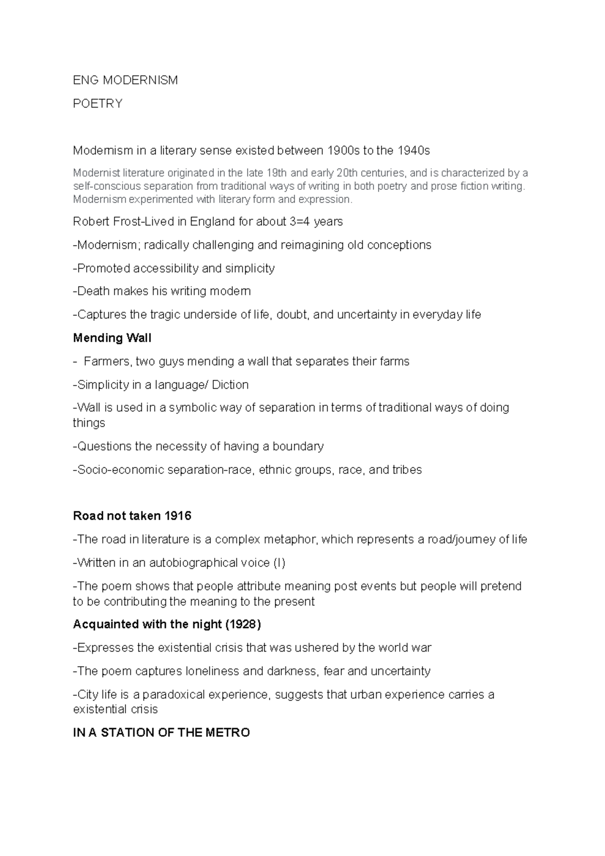 Robert Frost - Summary Modern English literature and English studies ...