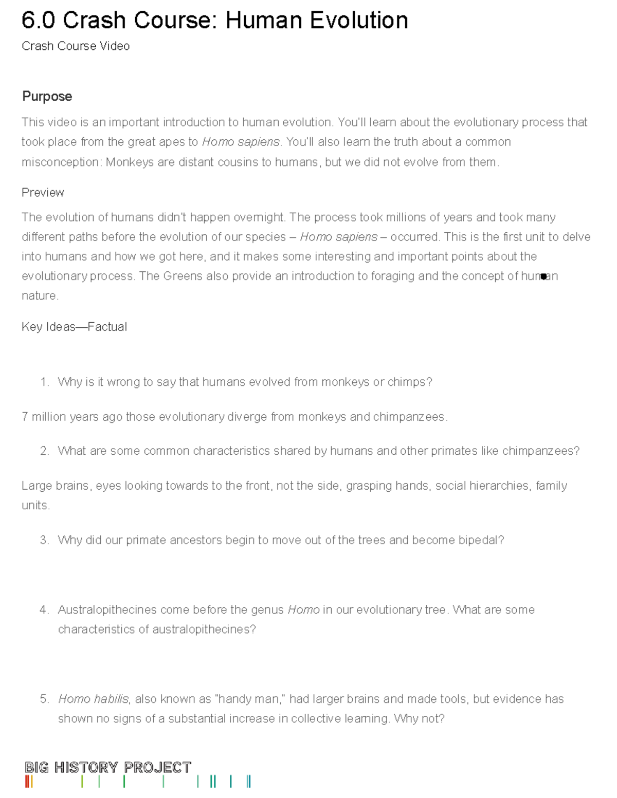 Edited - Gabriel Mandap - 6.0 Crash Course: Human Evolution - 6 Crash ...