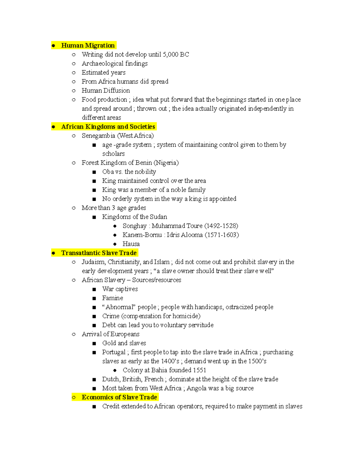 Week 3 - week three of notes for early modern to contemporary world ...