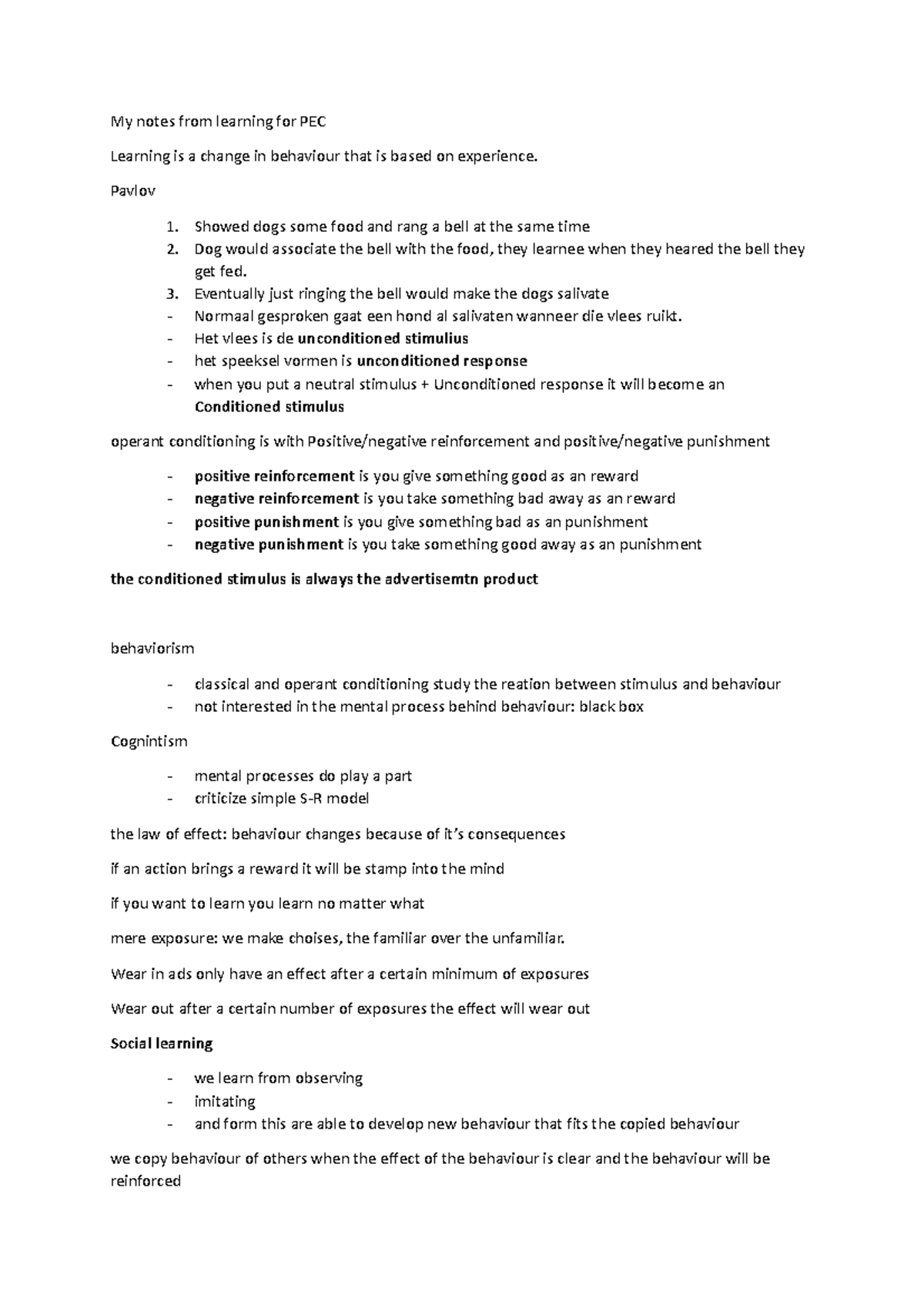 My notes from learning for PEC - My notes from learning for PEC ...