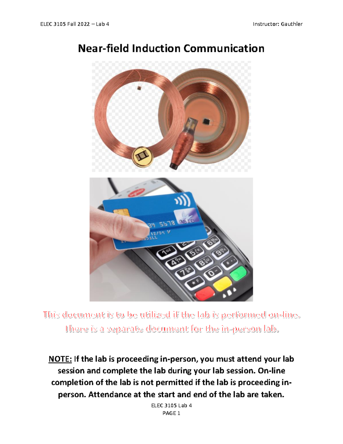 ELEC 3105 Fall 2022 LAB 4 [1 Completed] - ELEC 3105 Lab 4 Near-field ...