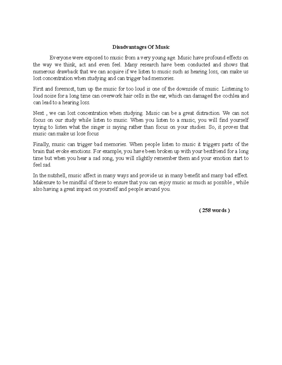 Essay social media - sdsdd - Disadvantages Of Music Everyone were ...