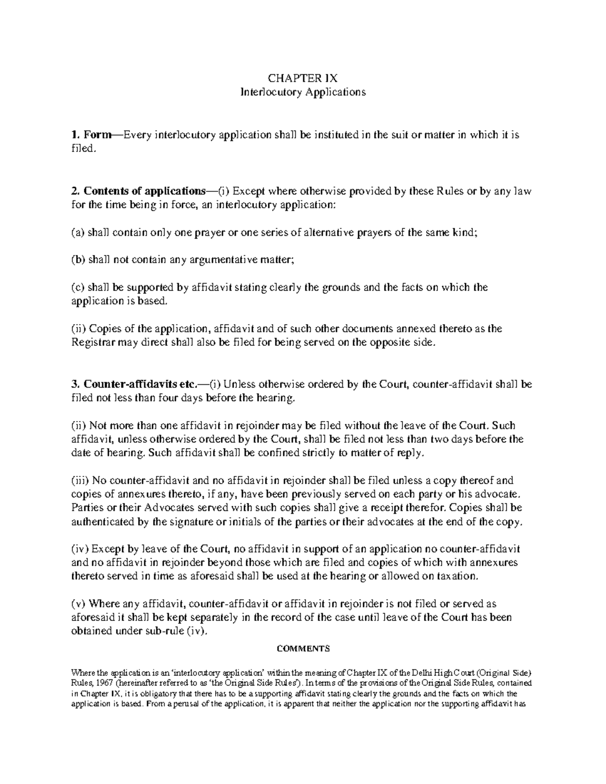 Courtrulefile e7mgcf2w - CHAPTER IX Interlocutory Applications R. 1 ...