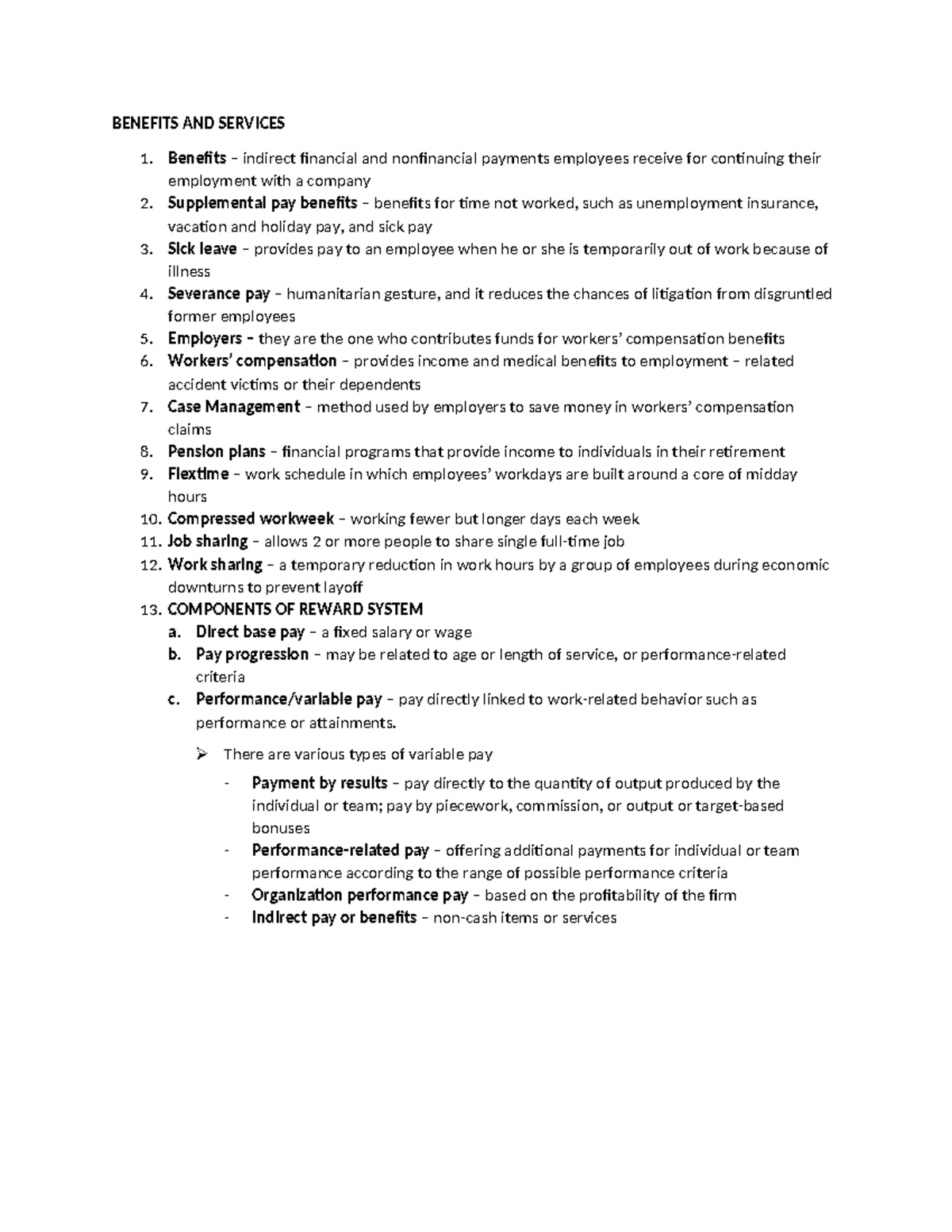 Benefits AND Services - CHRA - BENEFITS AND SERVICES Benefits ...