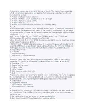 Stu upload 1 - Cardiac at practice material - Home Subjects Solutions ...