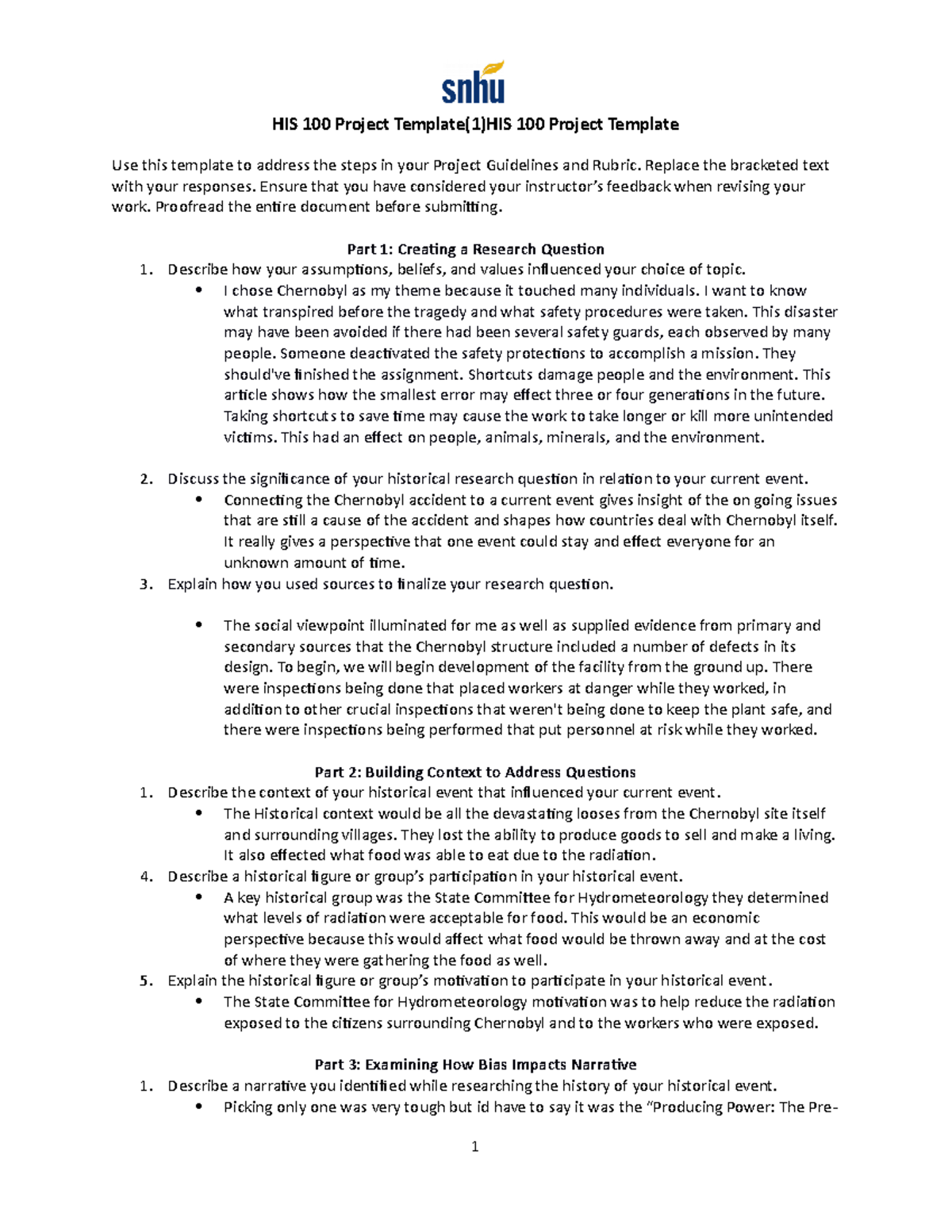 HIS 100 Project Template Week 7 - HIS 100 Project Template(1)HIS 100 ...
