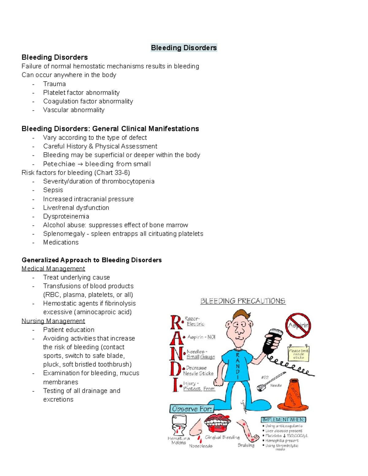 Bleeding Disorders MED SURG - Bleeding Disorders Bleeding Disorders ...