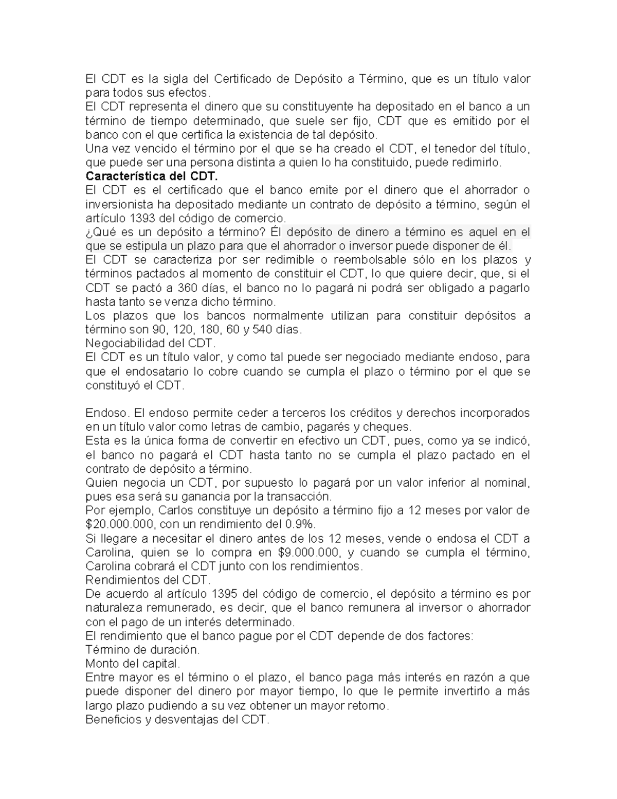 El CDT ,acciones y bonos - El CDT es la sigla del Certificado de ...