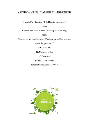 Introduction TO Green Marketing - International Research Journal of ...