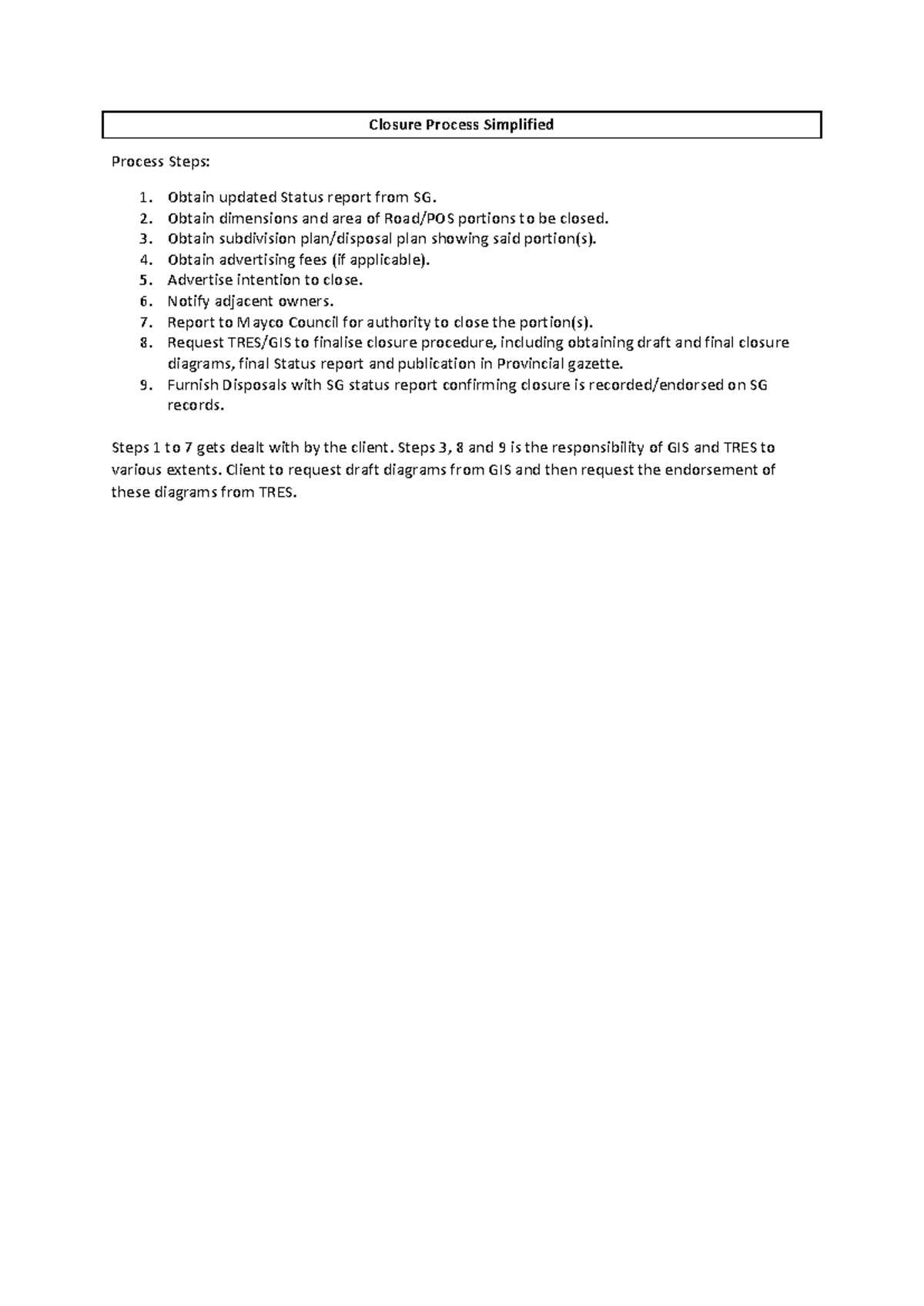 Closure Process Simplified - Closure Process Simplified Process Steps ...