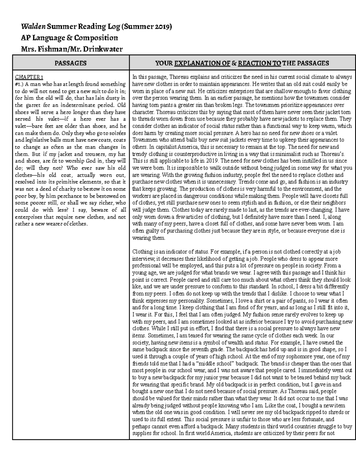 FILE 4913 - Moby Dick - Walden Summer Reading Log (Summer 2019) AP ...