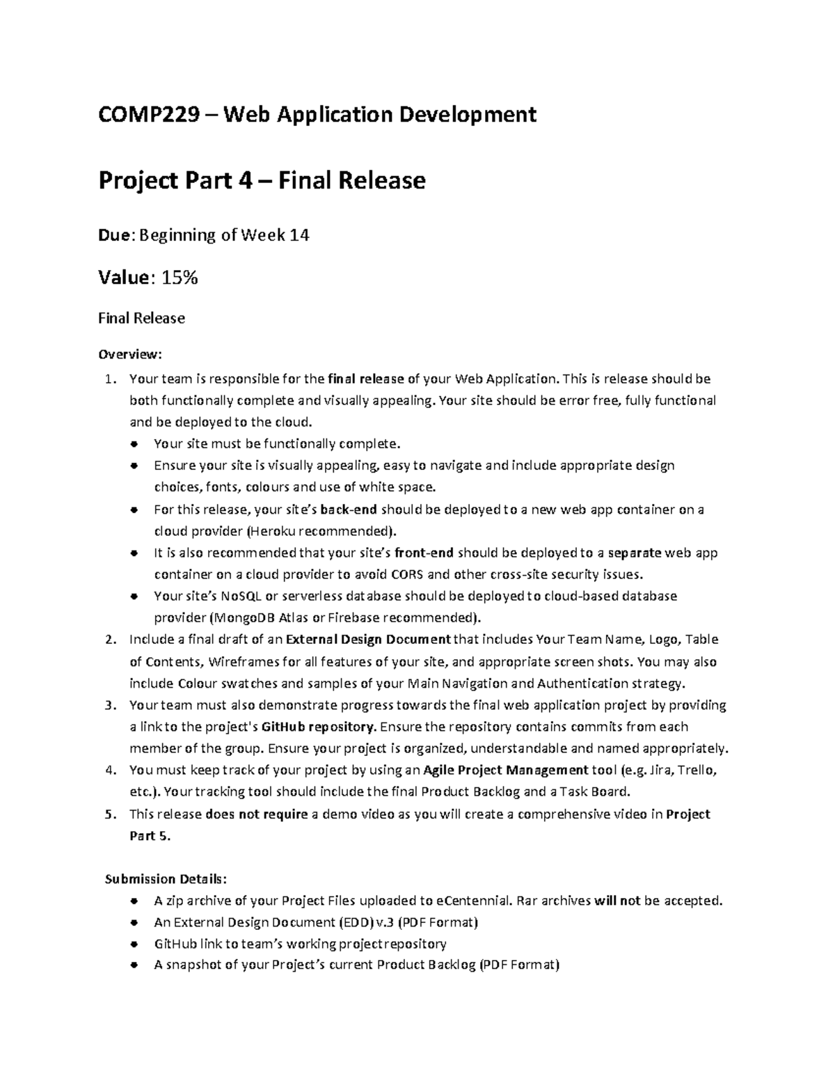Project Part 4 - Final Release 1 - COMP229 – Web Application ...