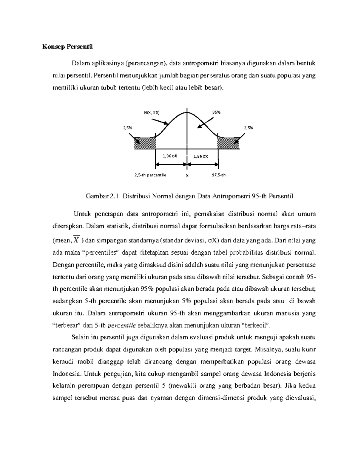 Konsep Persentil - Konsep Persentil Dalam aplikasinya (perancangan ...