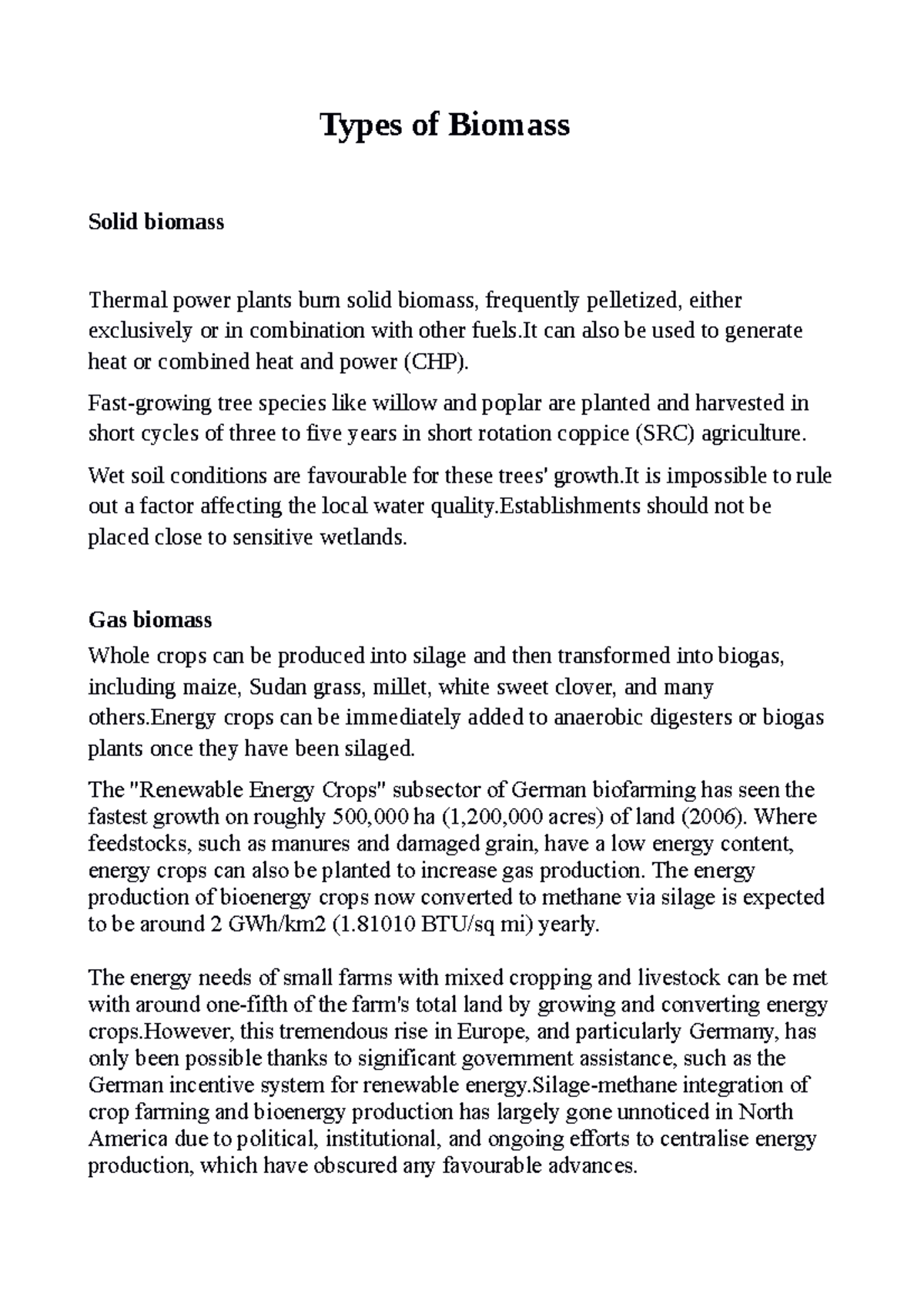 Types of Biomass - SHAFINA - Types of Biomass Solid biomass Thermal ...