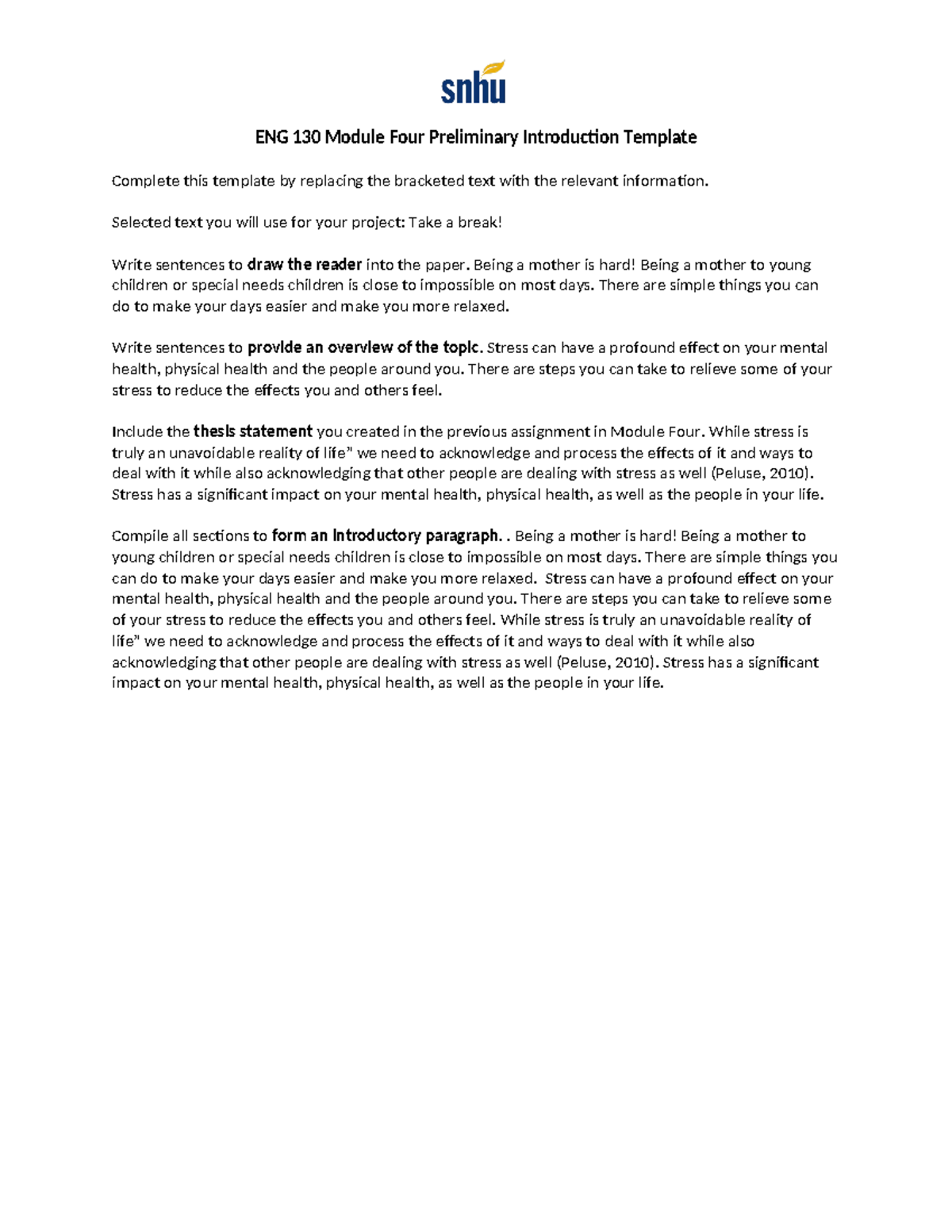 ENG-130 Module 4-2 Preliminary Introduction - ENG 130 Module Four ...