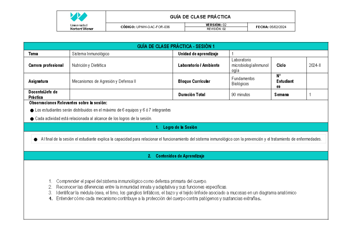 GUÍA DE Clase Práctica - Sesión 1 MAGD II (1) - CÓDIGO: UPNW-GAC-FOR- VERSIÓN: 02 REVISIÓN: 02 ...