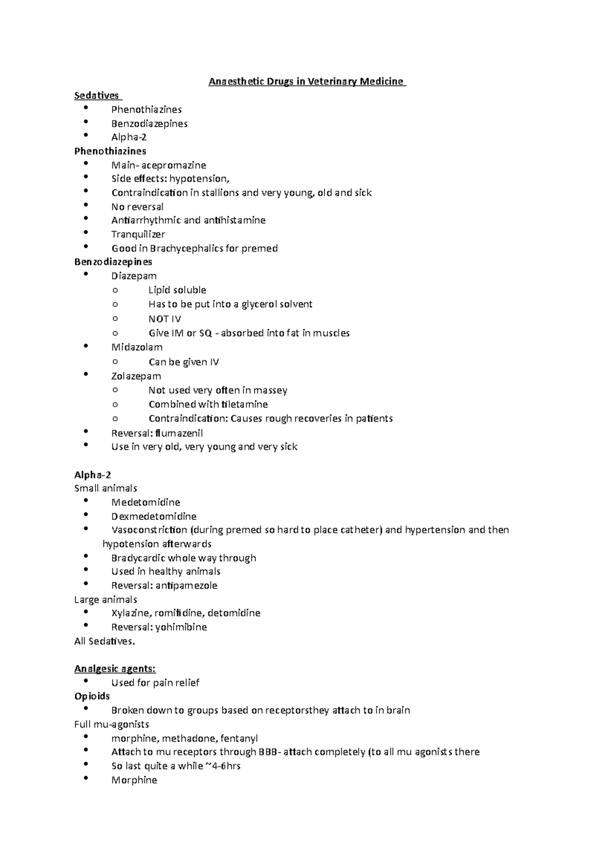 Anaesthetic Drugs in Veterinary Medicine - Anaesthetic Drugs in ...