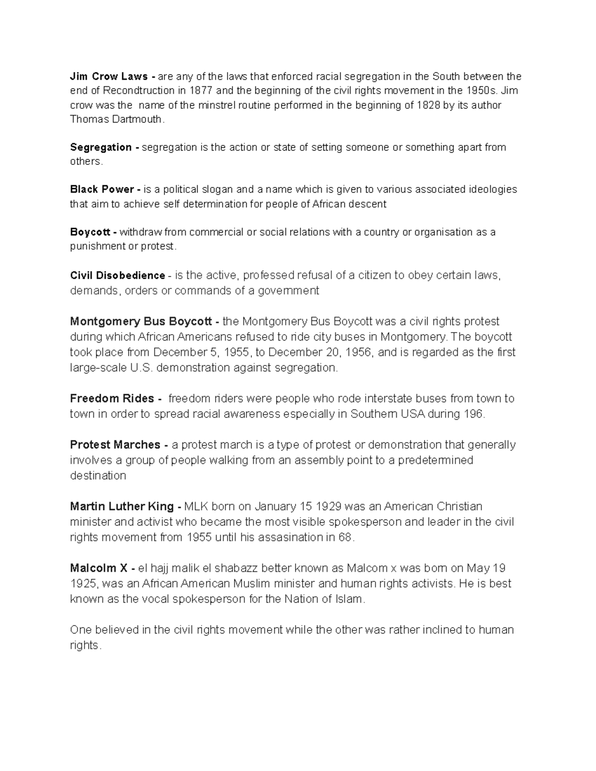 Civil Rights Movement 1960's - Jim Crow Laws - are any of the laws that ...