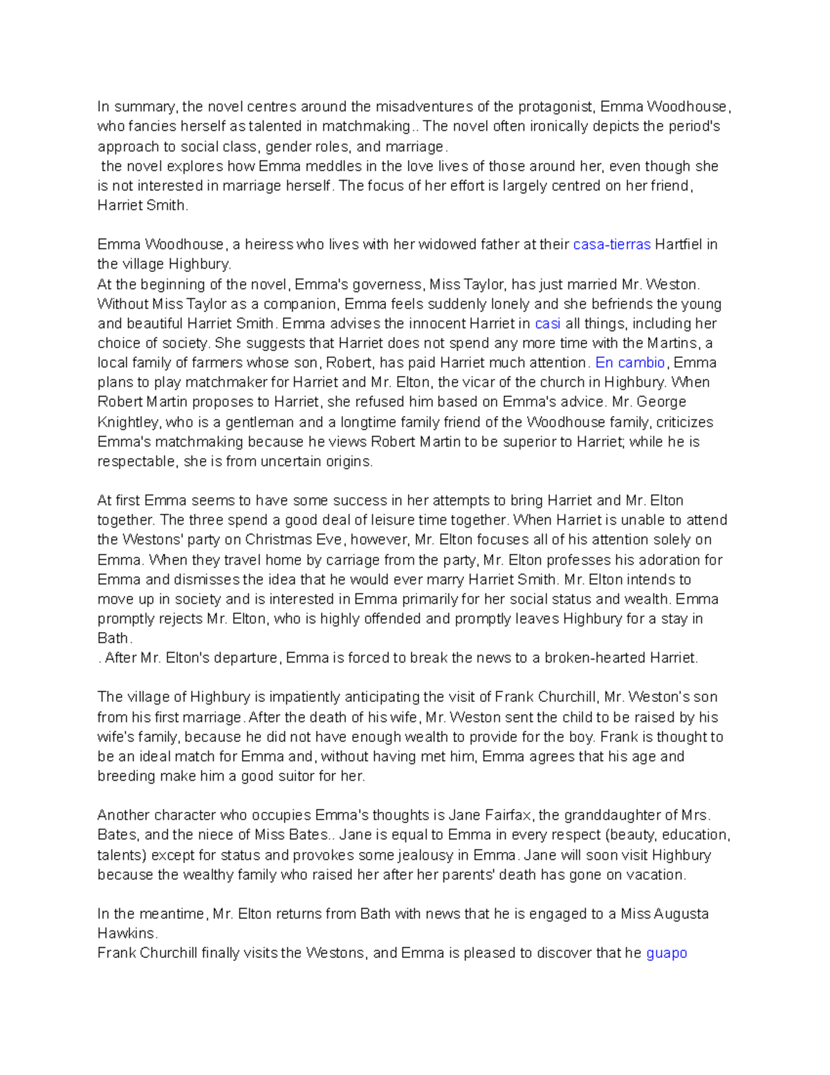 Plot emma - resumen completo de Emma by Jane Austin - In summary, the ...