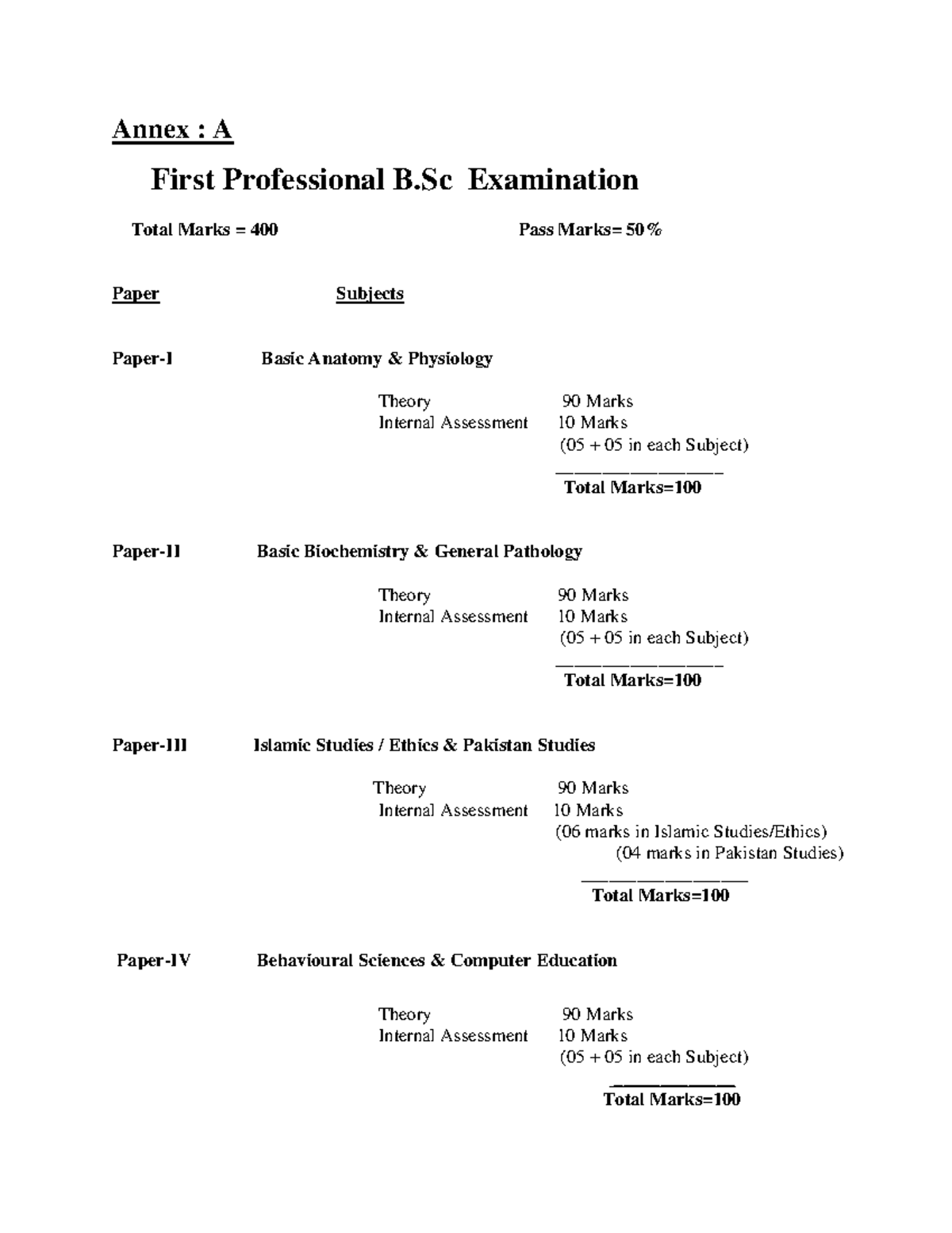 Cpt 1st Year Syllabus - Annex : A First Professional B Examination ...