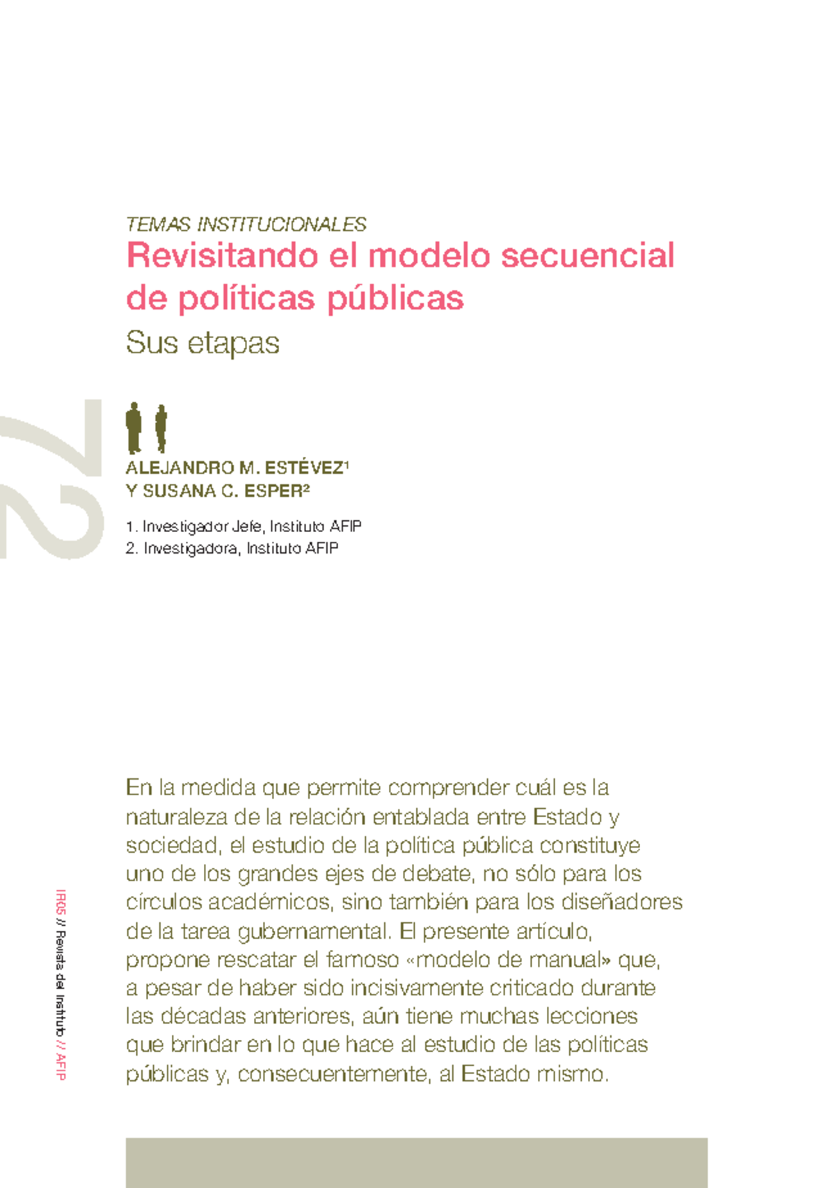 Modelo secuencial IR 05-1 - IR // Revista del Instituto // AFIP ...