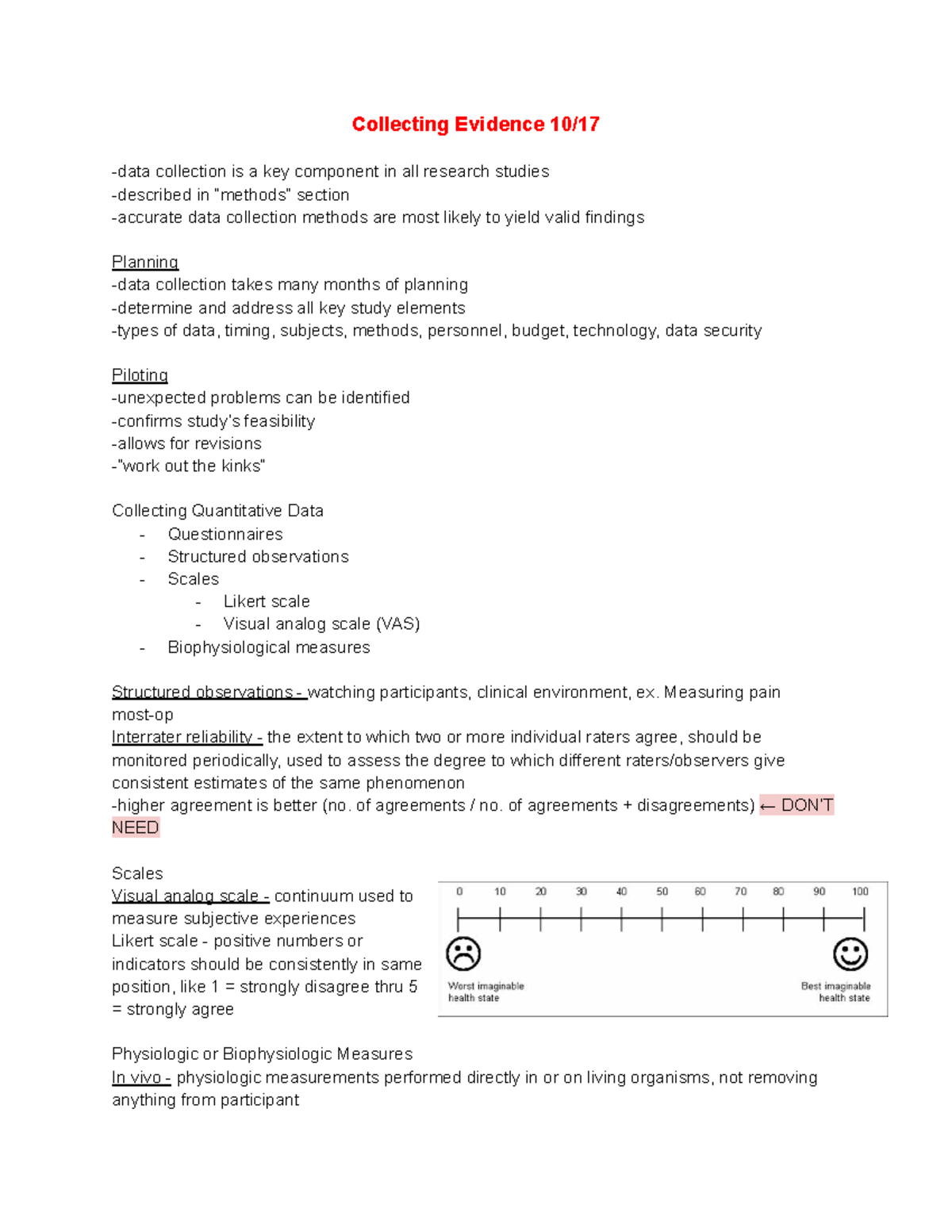 NUR 253 Collecting Evidence - Collecting Evidence 10/ -data collection ...