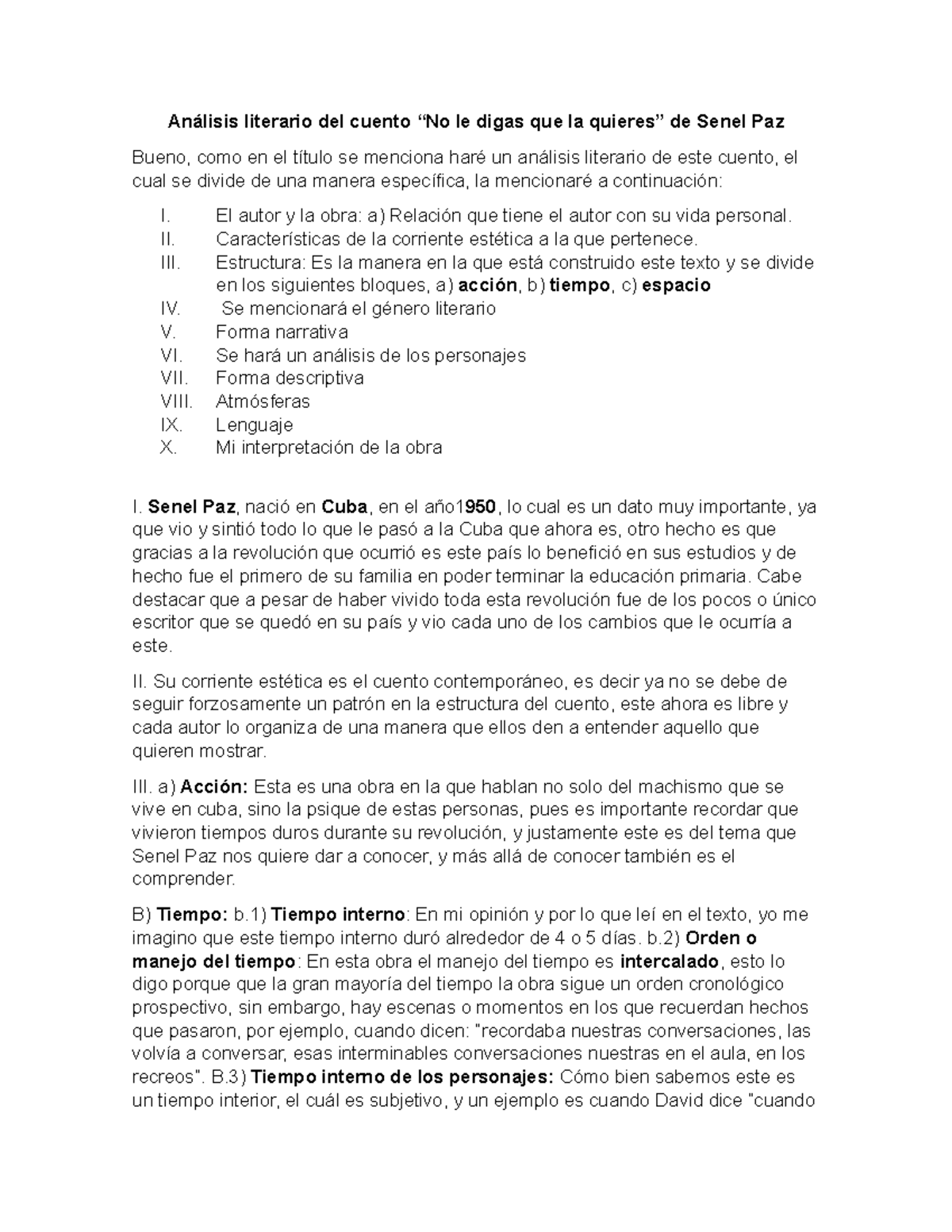 No le digas que la quieres, análisis - Análisis literario del cuento ...