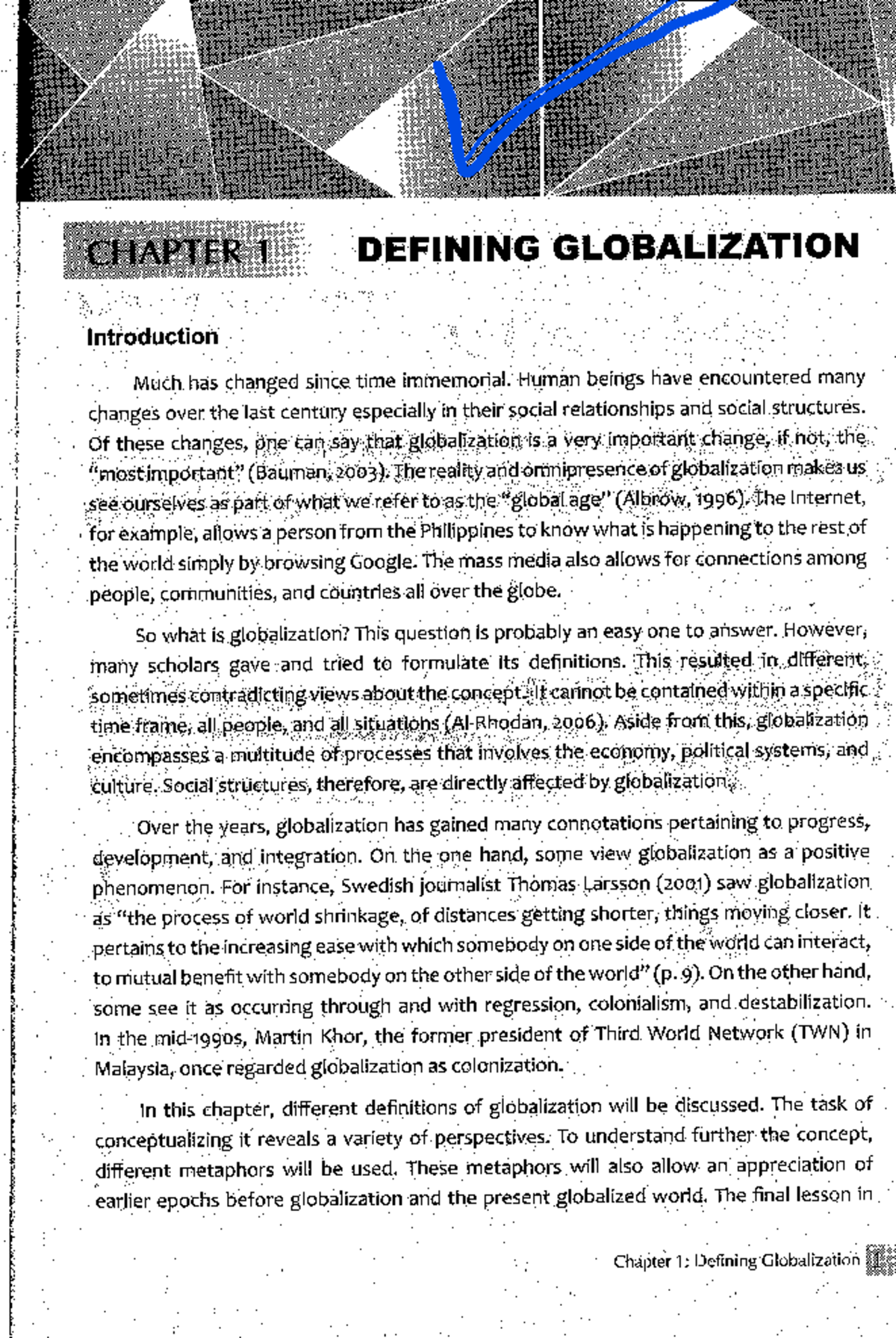 Cworld- Chapter 1 - CHAPTER 1 DEFINING GLOBALIZATION Introduction Much has changed since time ...