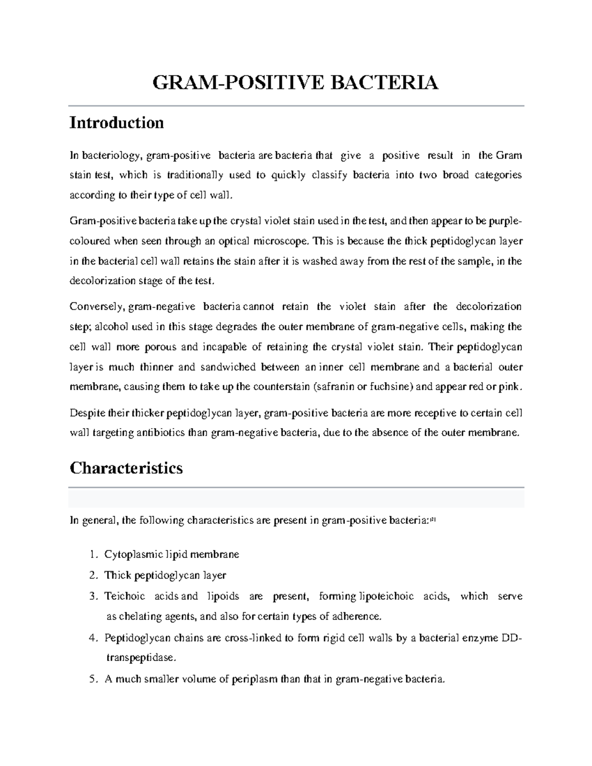 Gram positive bacteria 2021 - GRAM-POSITIVE BACTERIA Introduction In ...