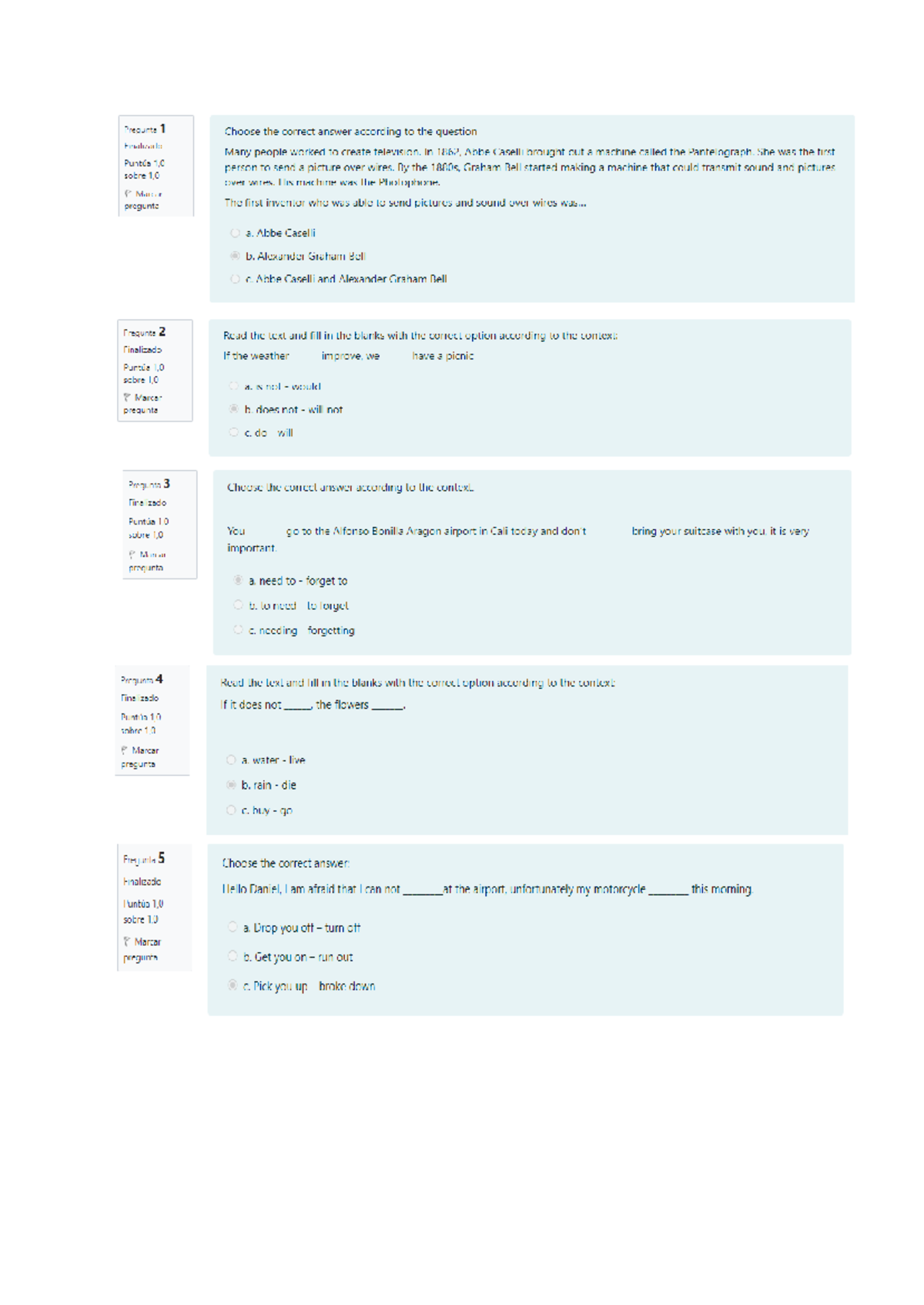 Unit 2 Task 3 quiz 2 - Ingles B1+ - Studocu