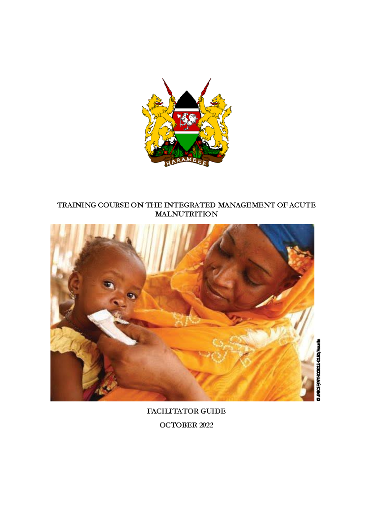 IMAM Facilitator guide - TRAINING COURSE ON THE INTEGRATED MANAGEMENT ...